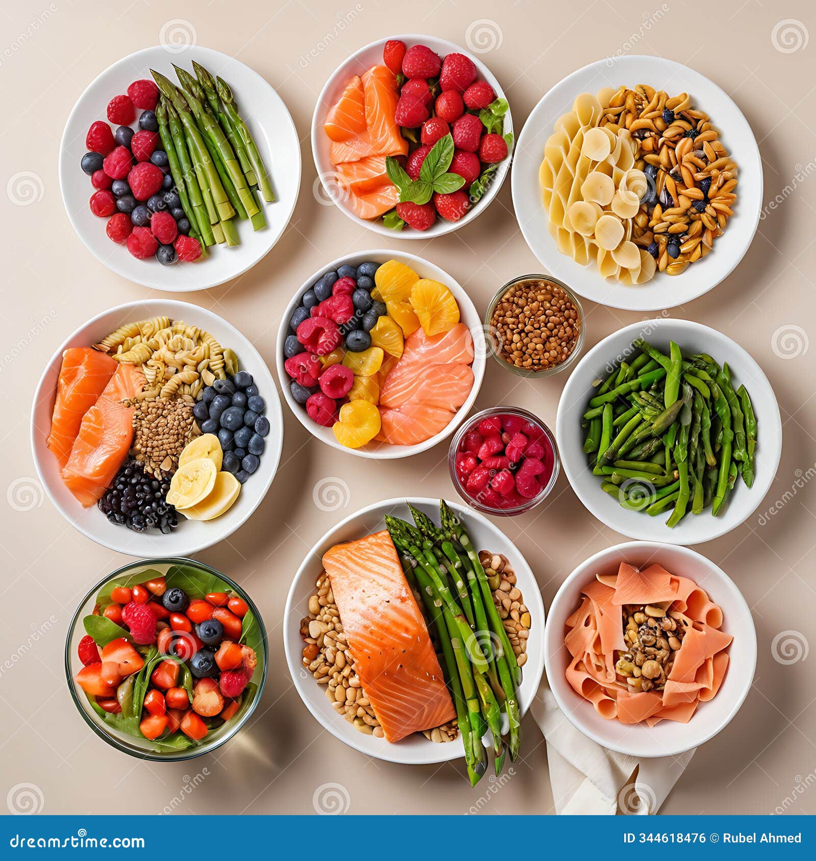 Healthy Food Plate: Colorful and Nutritious Ingredients for a Balanced ...