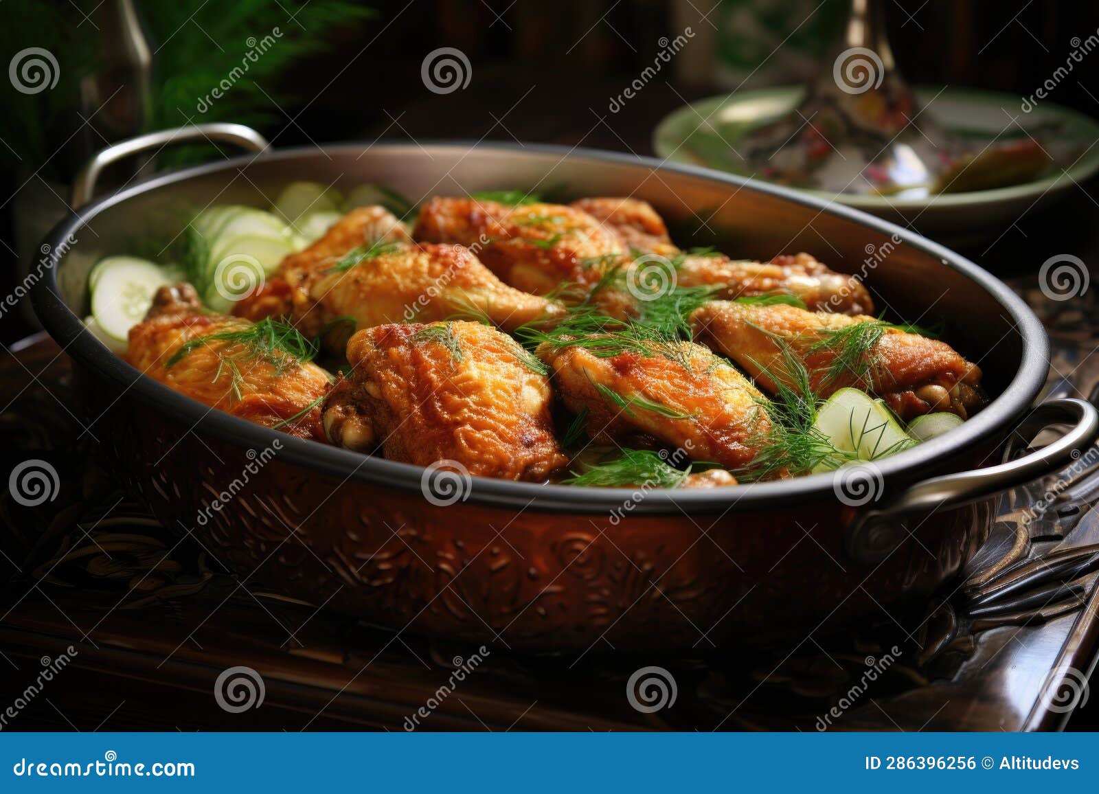 Beautifully Cooked Fried Chicken in a Serving Dish Stock Photo - Image ...