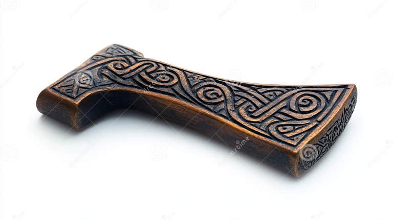 This is a Beautifully Crafted Axe Handle with Intricate Designs. the ...