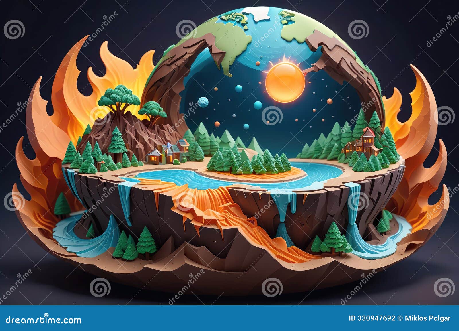 A Beautifully Crafted 3D Model of Earth with Vibrant Ecosystems and ...
