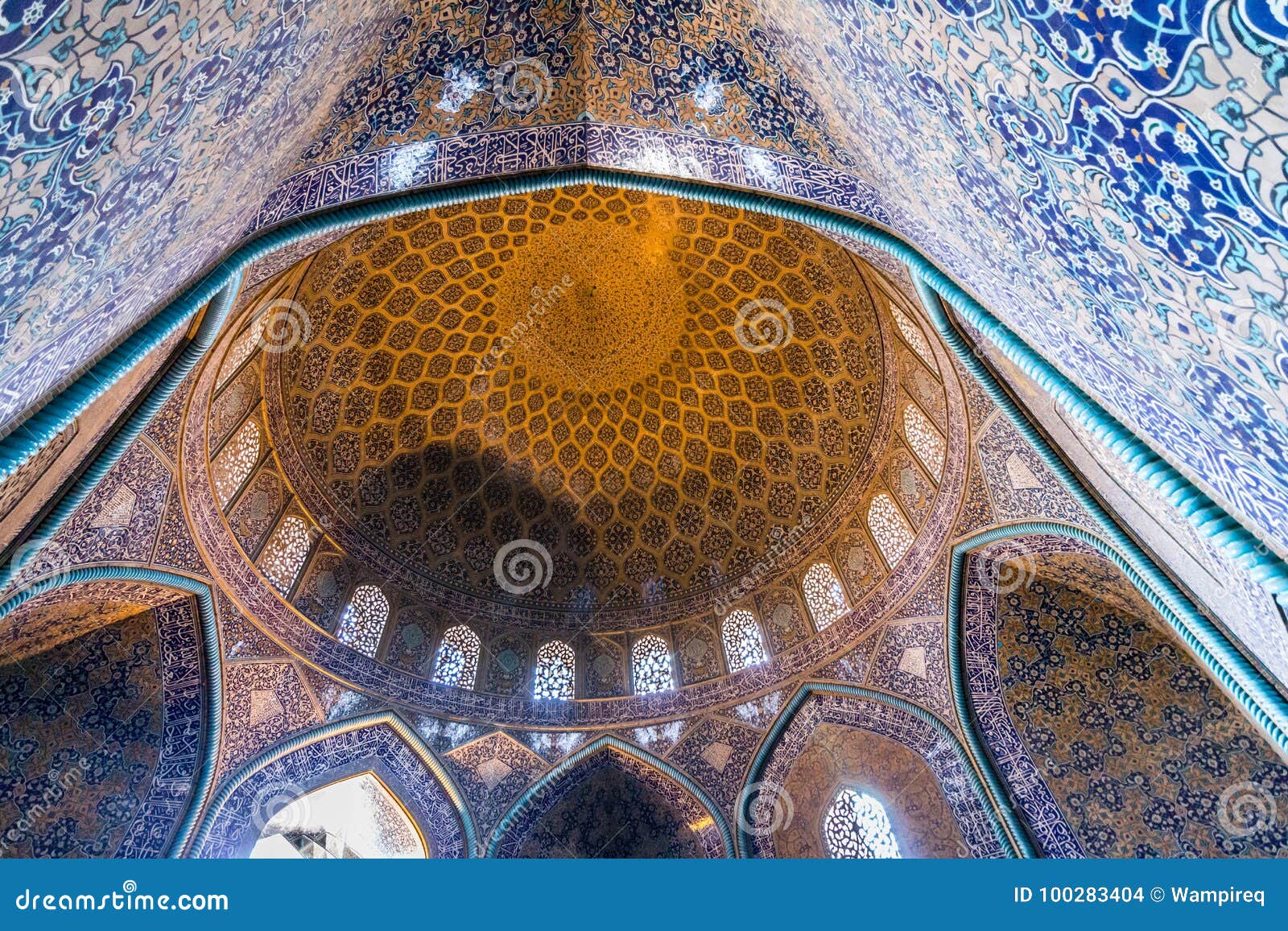 Beautifully Decorated Ceiling. Stock Photo - Image of blue, muslim ...