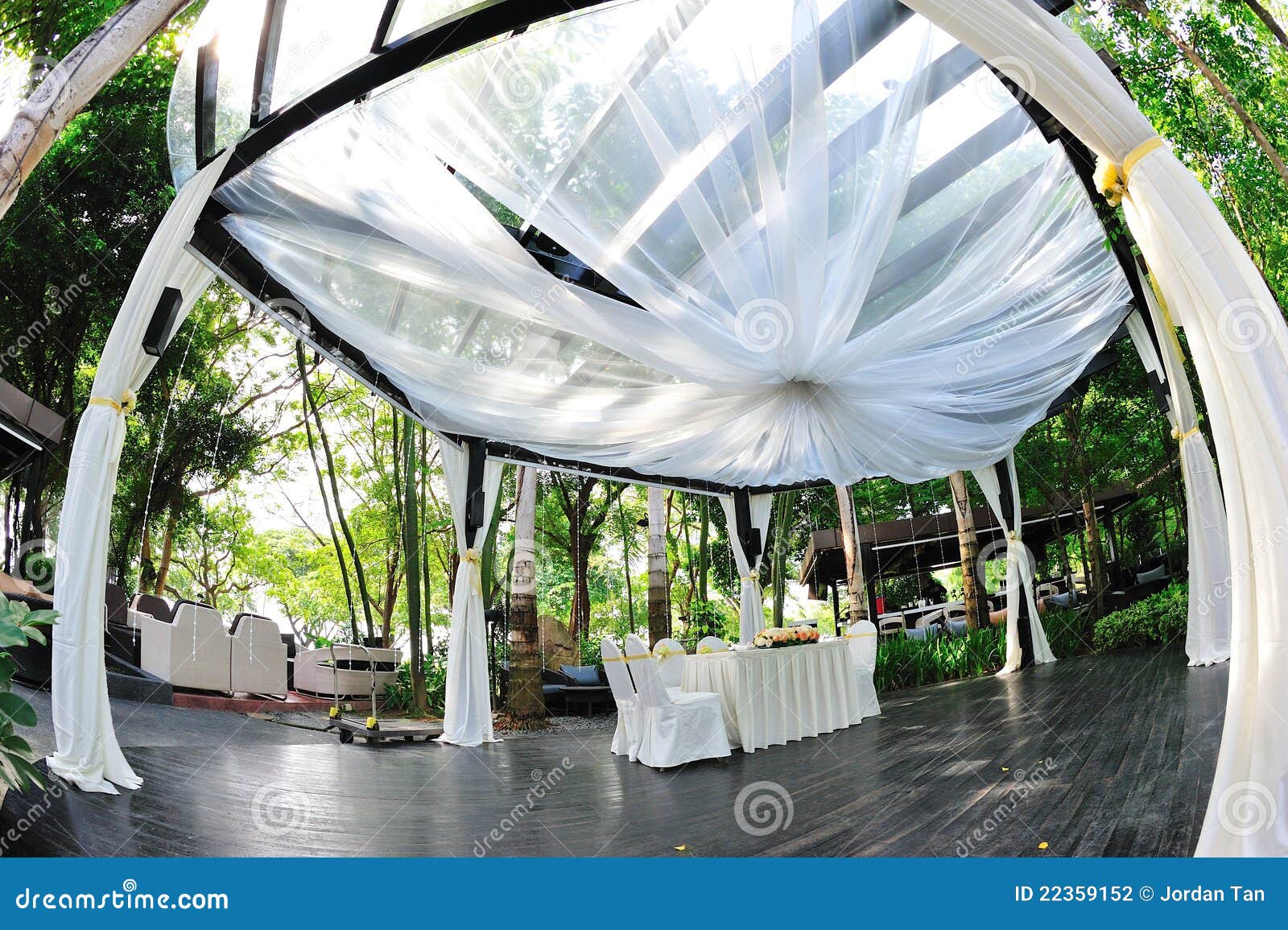 Beautifully Decorated Pavilion for Wedding Stock Photo - Image of ...