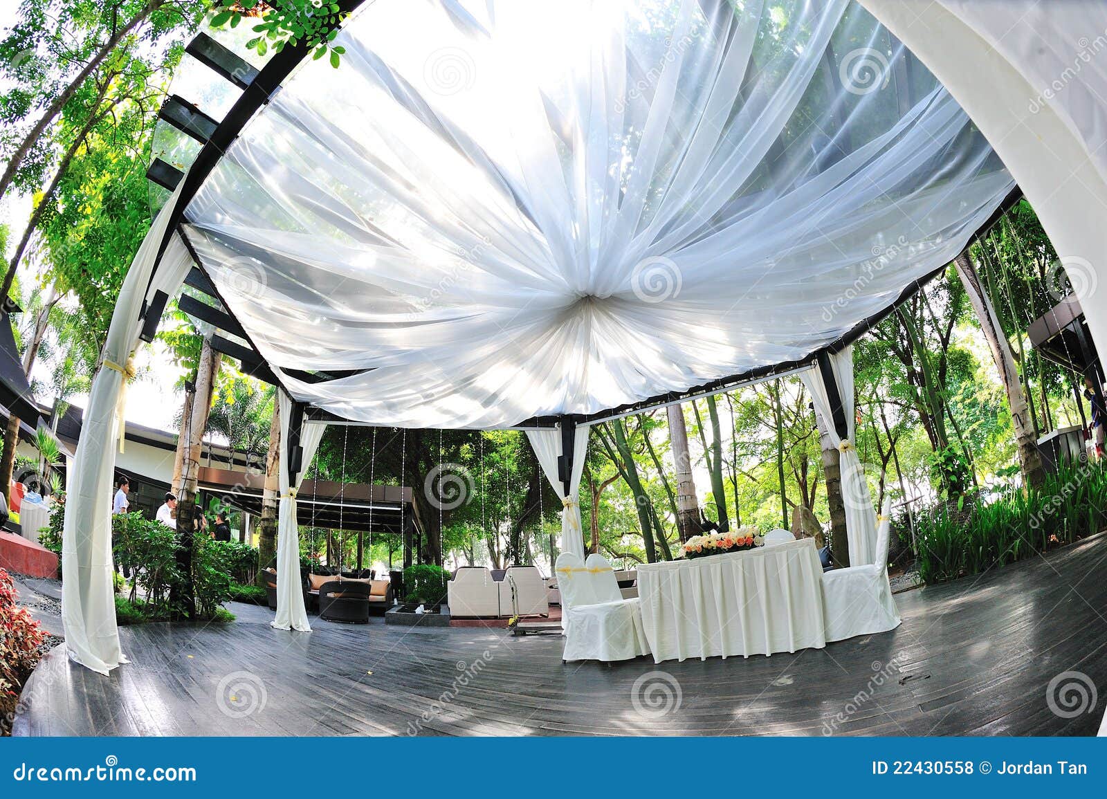 Beautifully Decorated Pavilion for Wedding Stock Photo - Image of ...