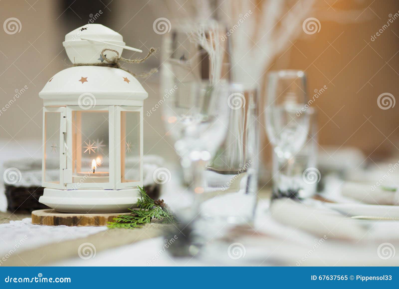 Beautifully Decorated Table with Candle Light Stock Image - Image of ...