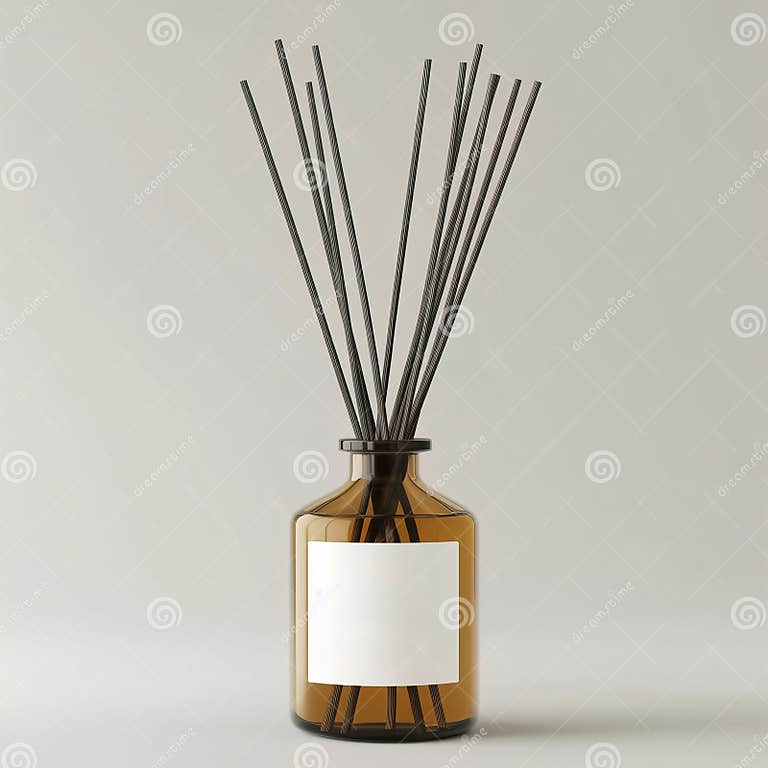 A Beautifully Designed Bottle of Reed Diffusers Featuring a White Label ...