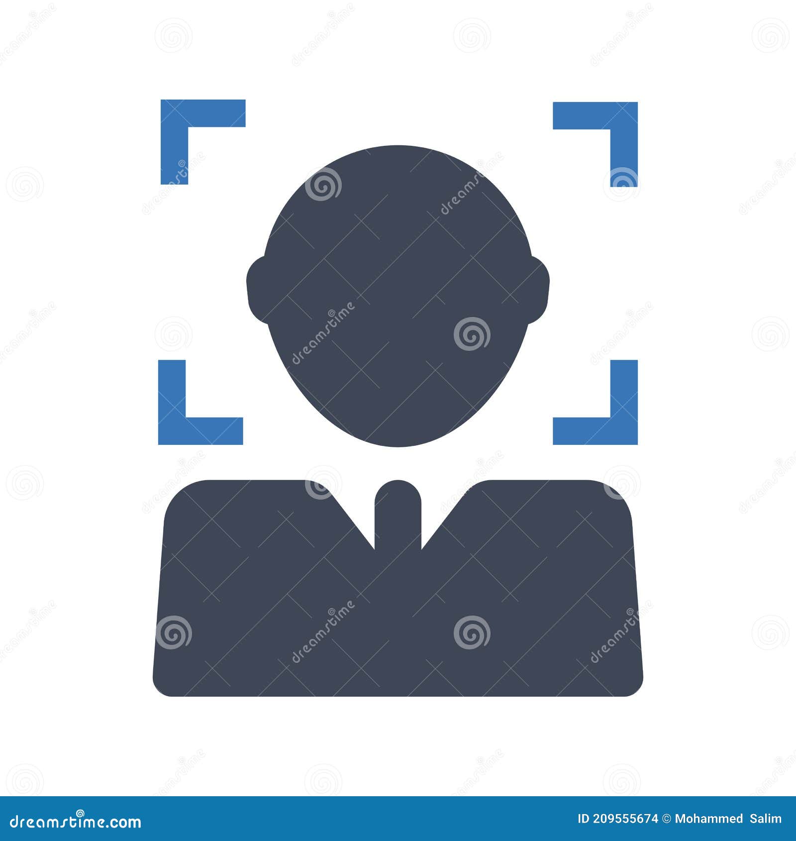 Face Detection Icon. Vector Graphics Stock Vector - Illustration of ...
