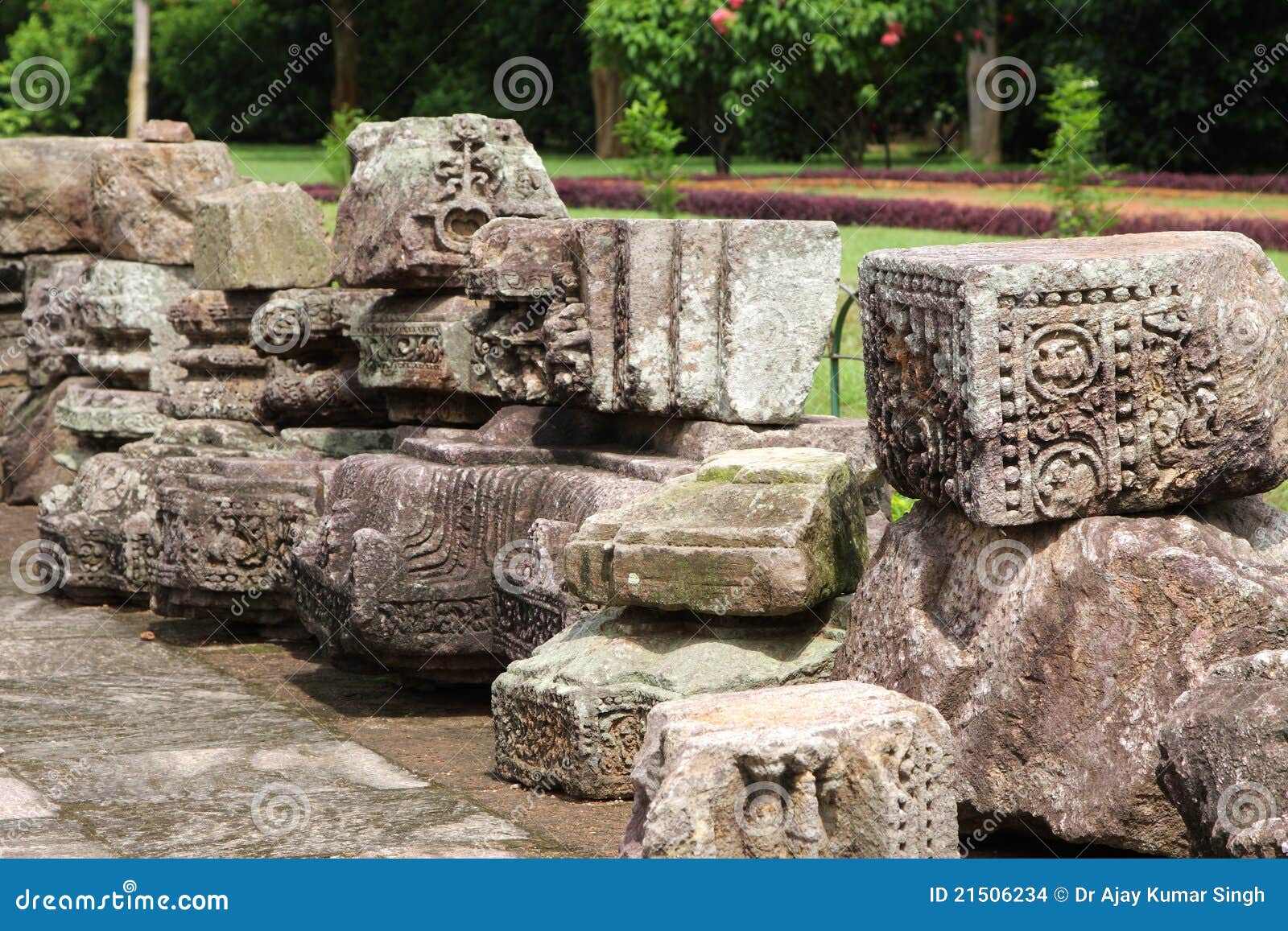 Beautifully Designed Ruins of Stone Blocks Stock Photo - Image of ...