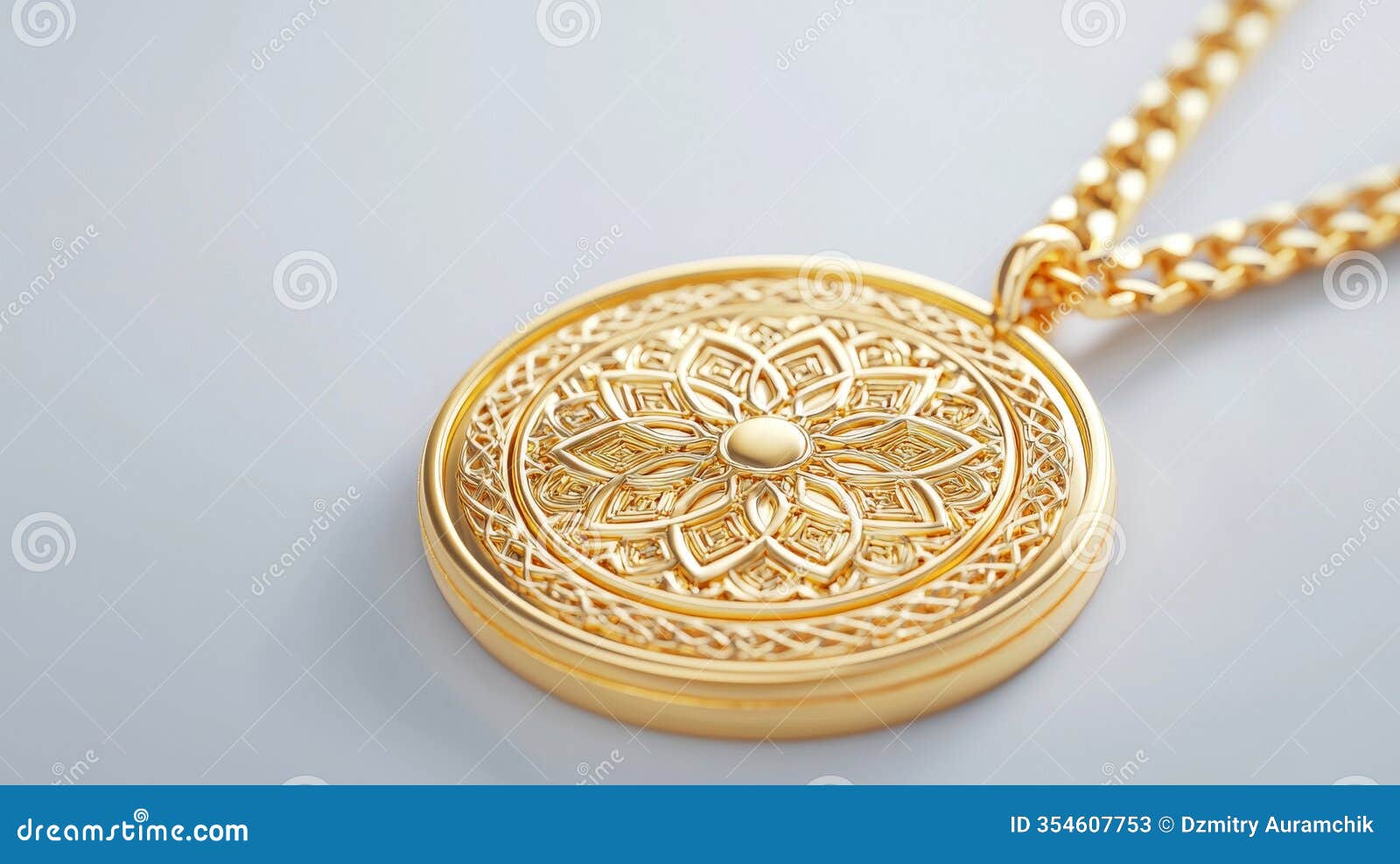 A Beautifully Detailed 3D Gold Medal Featuring Complex Patterns and ...