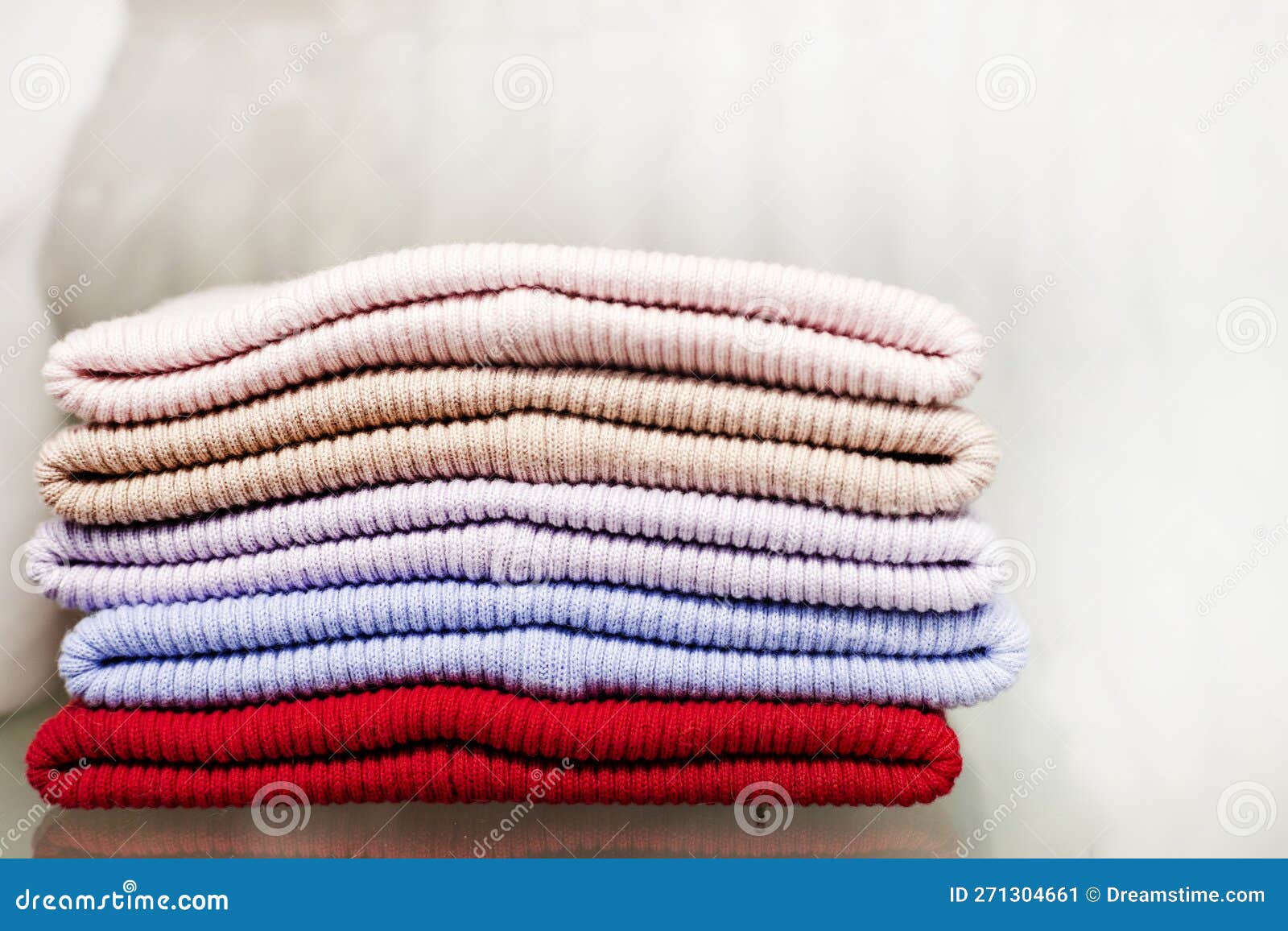 Beautifully Folded Knitted Multi-colored Things. Wardrobe Stock Image ...