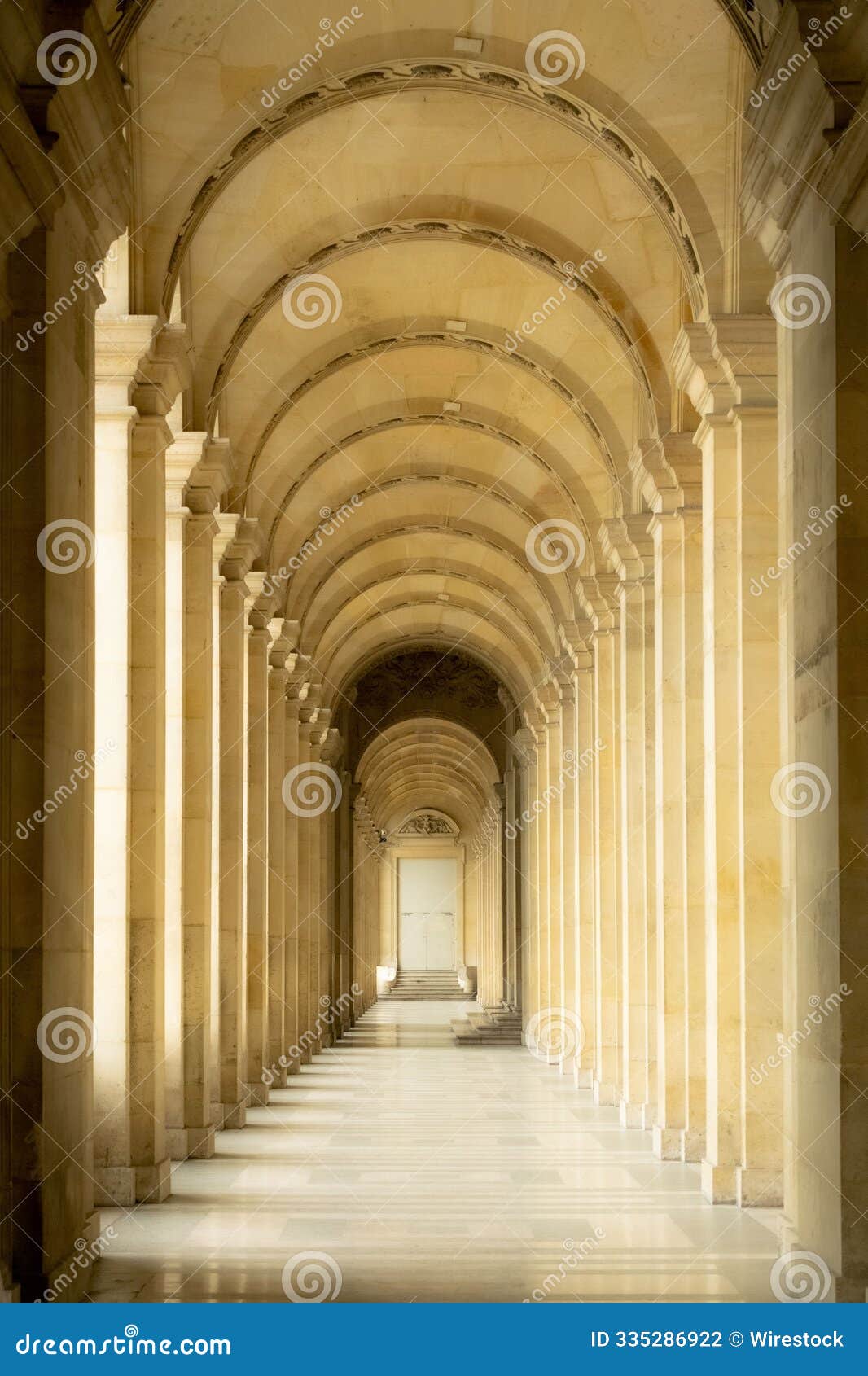 Elegant Corridor with Arches and Columns in a Historic Building. Stock ...