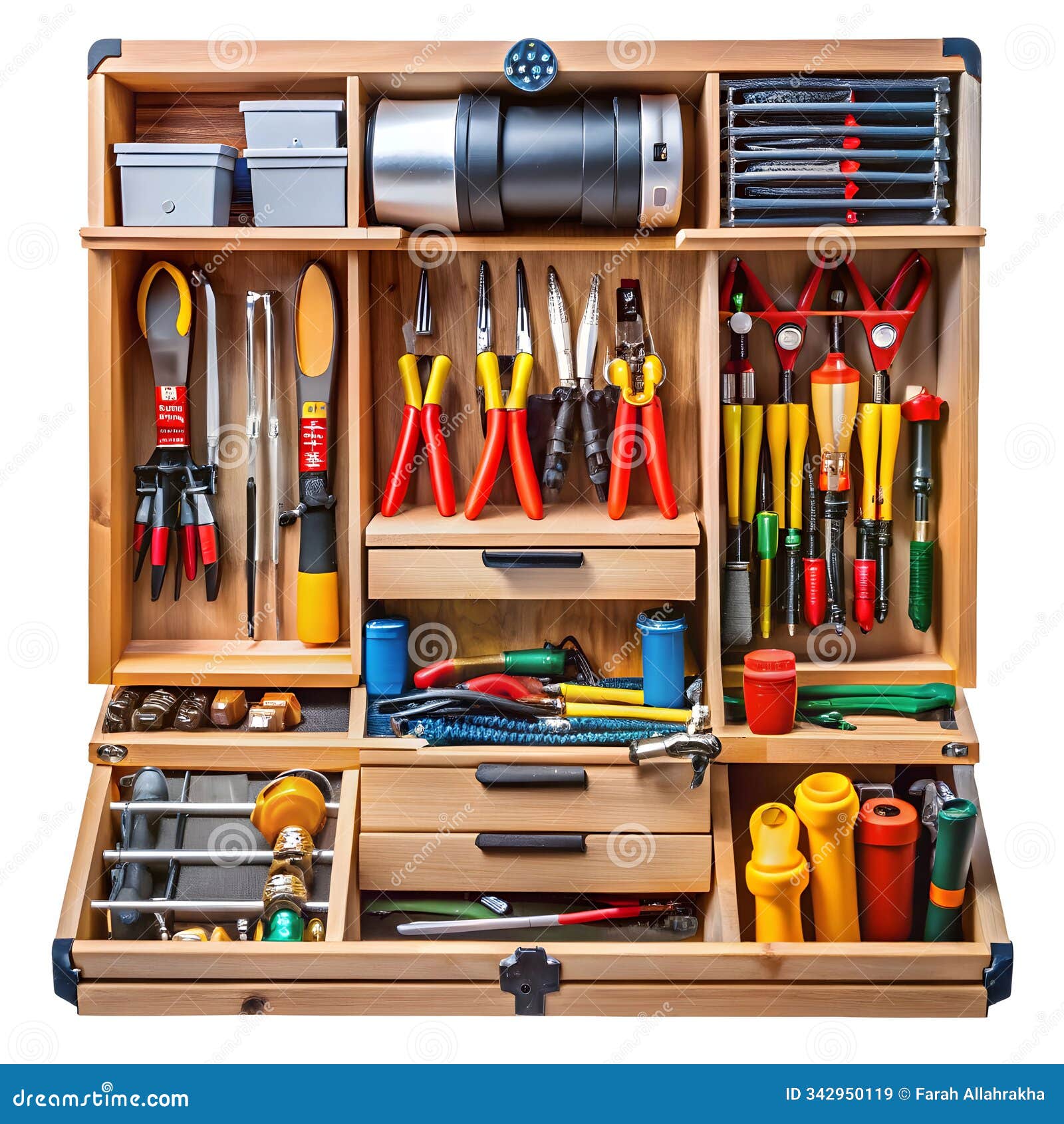 A Beautifully Organized Tool Chest Featuring Labeled Compartments for ...