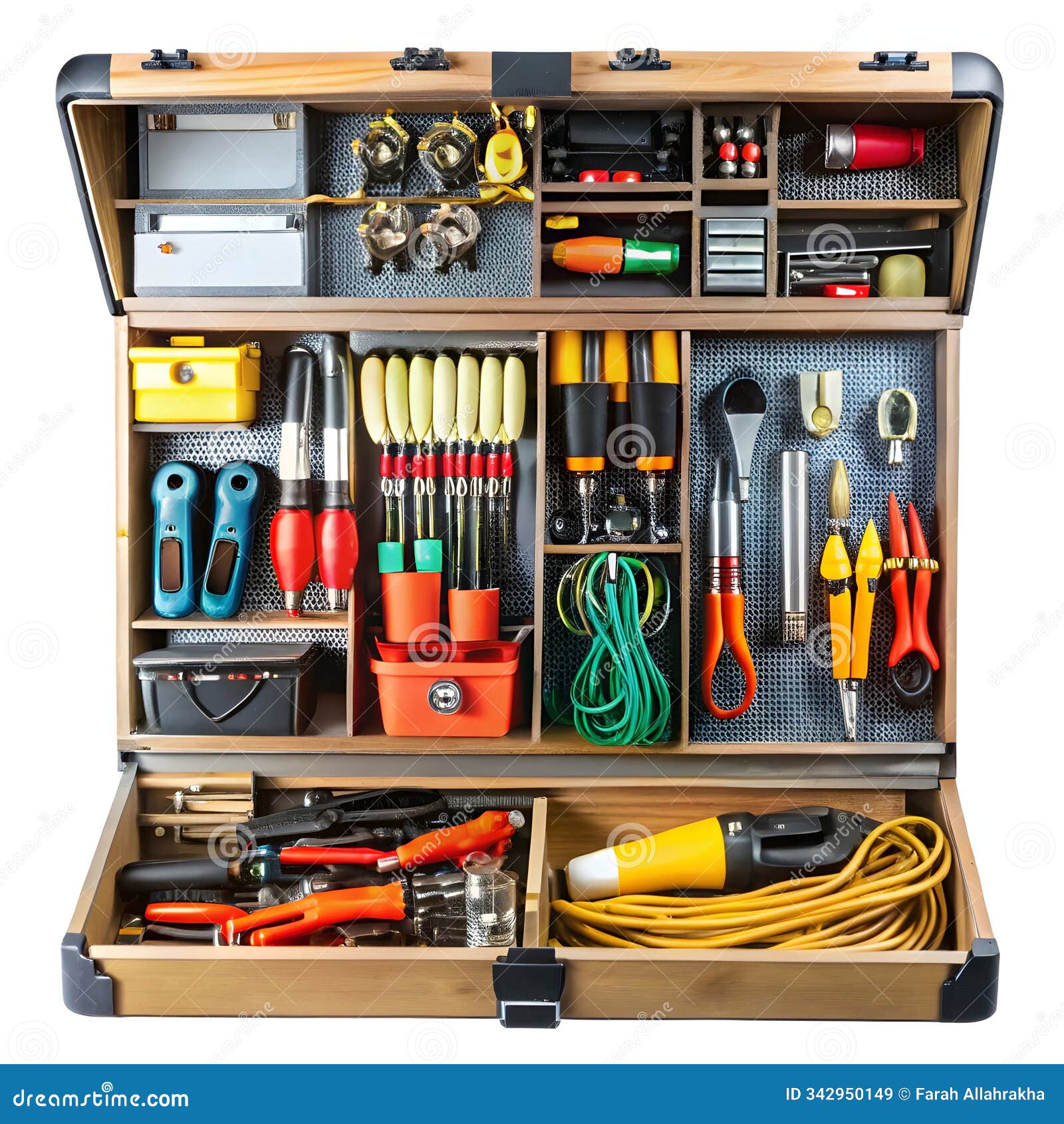 A Beautifully Organized Tool Chest Featuring Labeled Compartments for ...