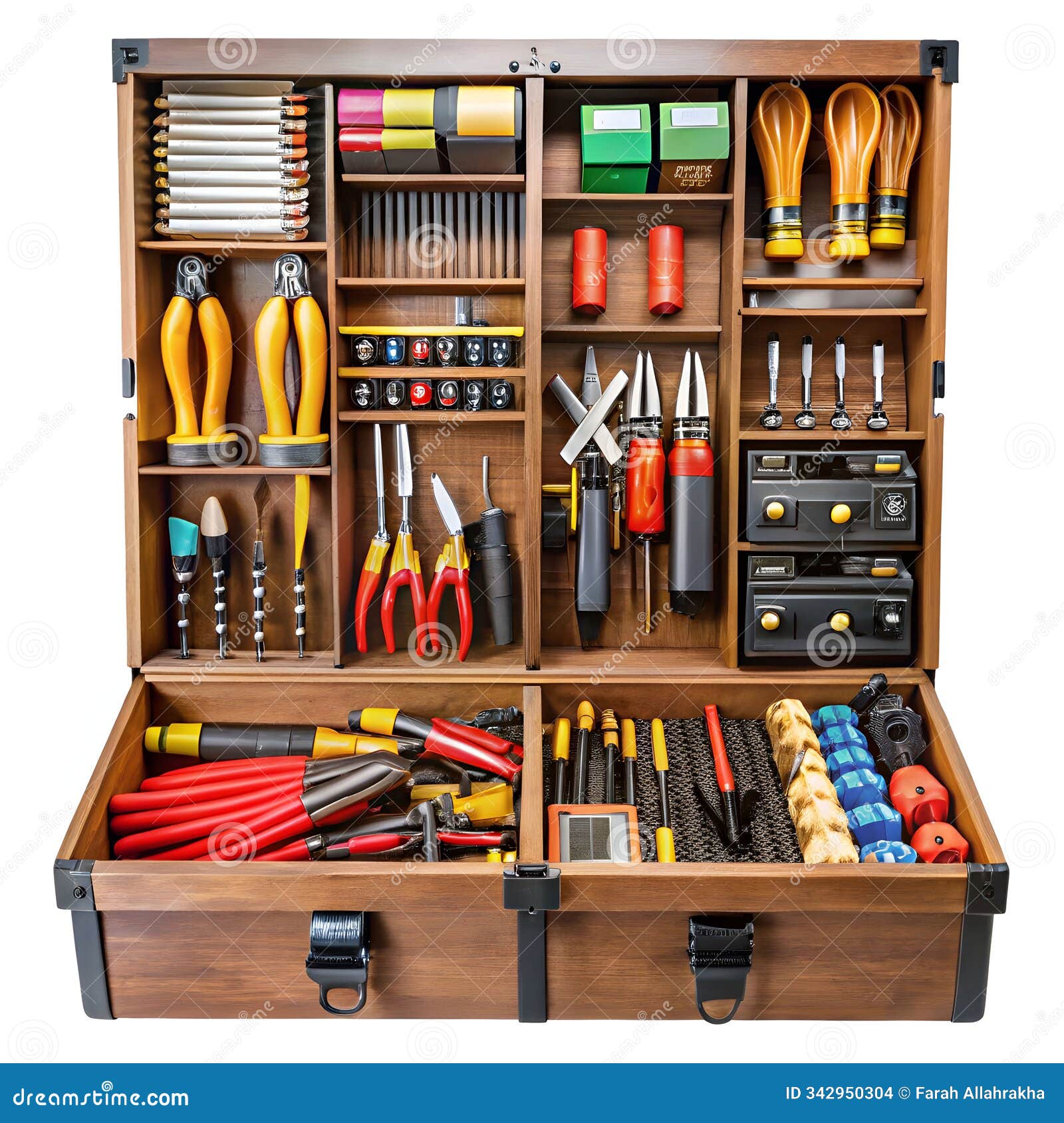 A Beautifully Organized Tool Chest Featuring Labeled Compartments For ...