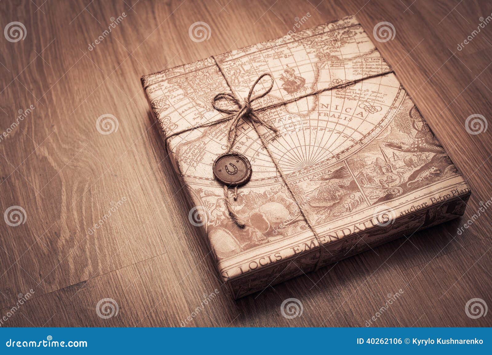 Beautifully Packaged Parcel in Brown Paper and Tied with a Rope Stock ...