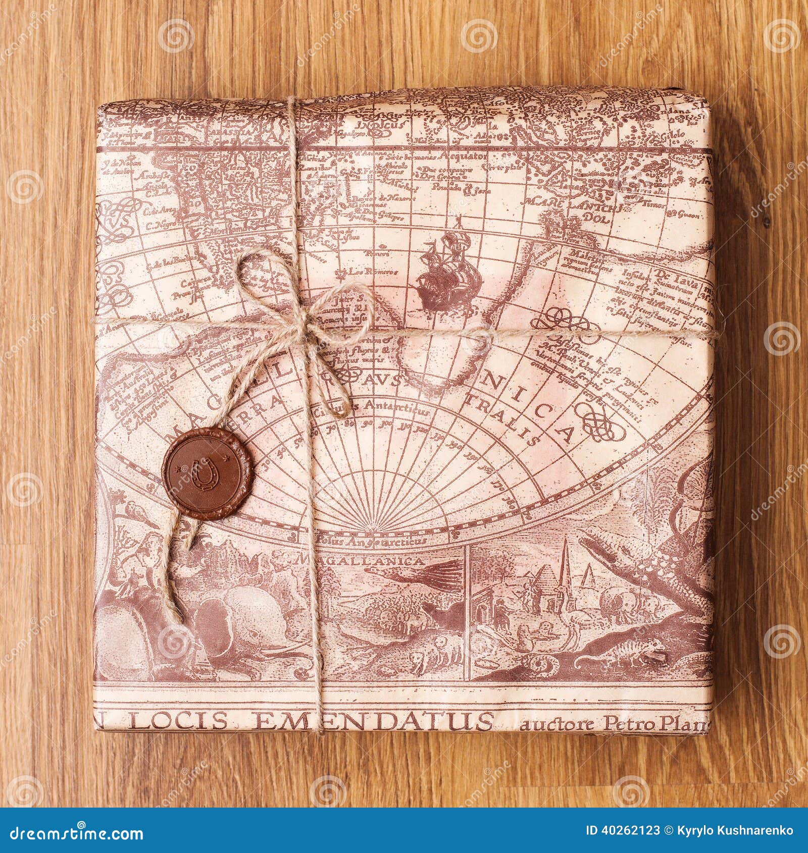 Beautifully Packaged Parcel in Brown Paper and Tied with a Rope Stock ...