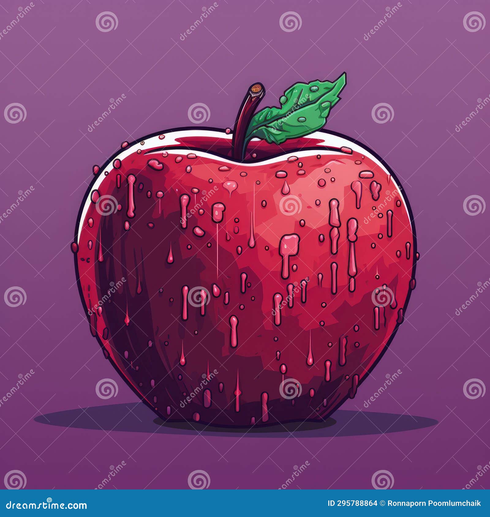 A Beautifully Rendered Apple Fruit Illustration Stock Illustration ...