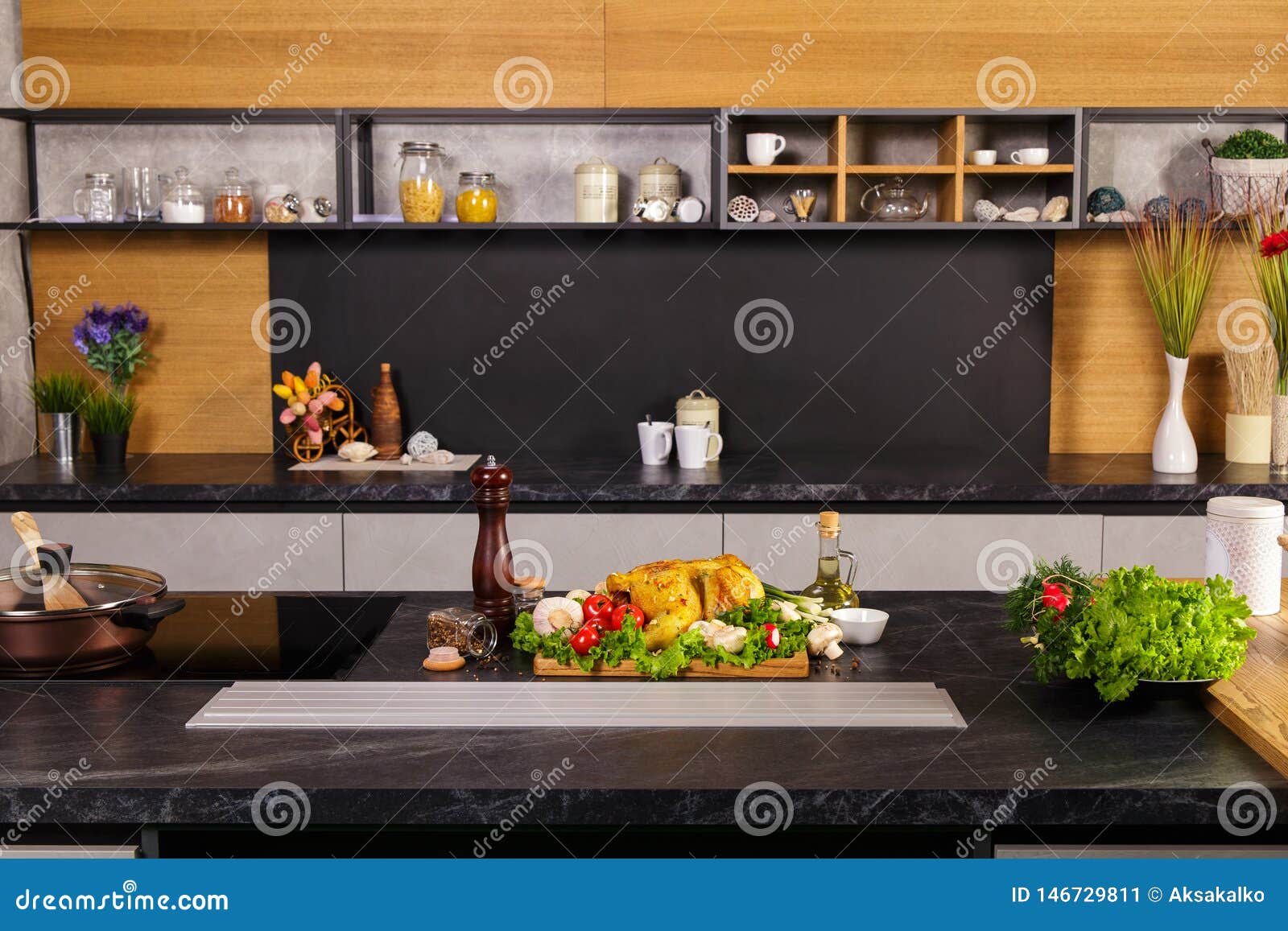 Beautifully Served Whole Cooked Chicken Stock Image - Image of cuisine ...