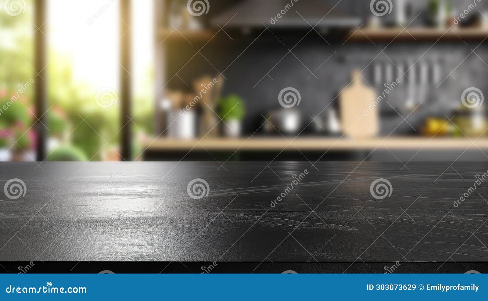 Beautifully Set Black Dining Table with a Backdrop of Stylish, Blurred ...