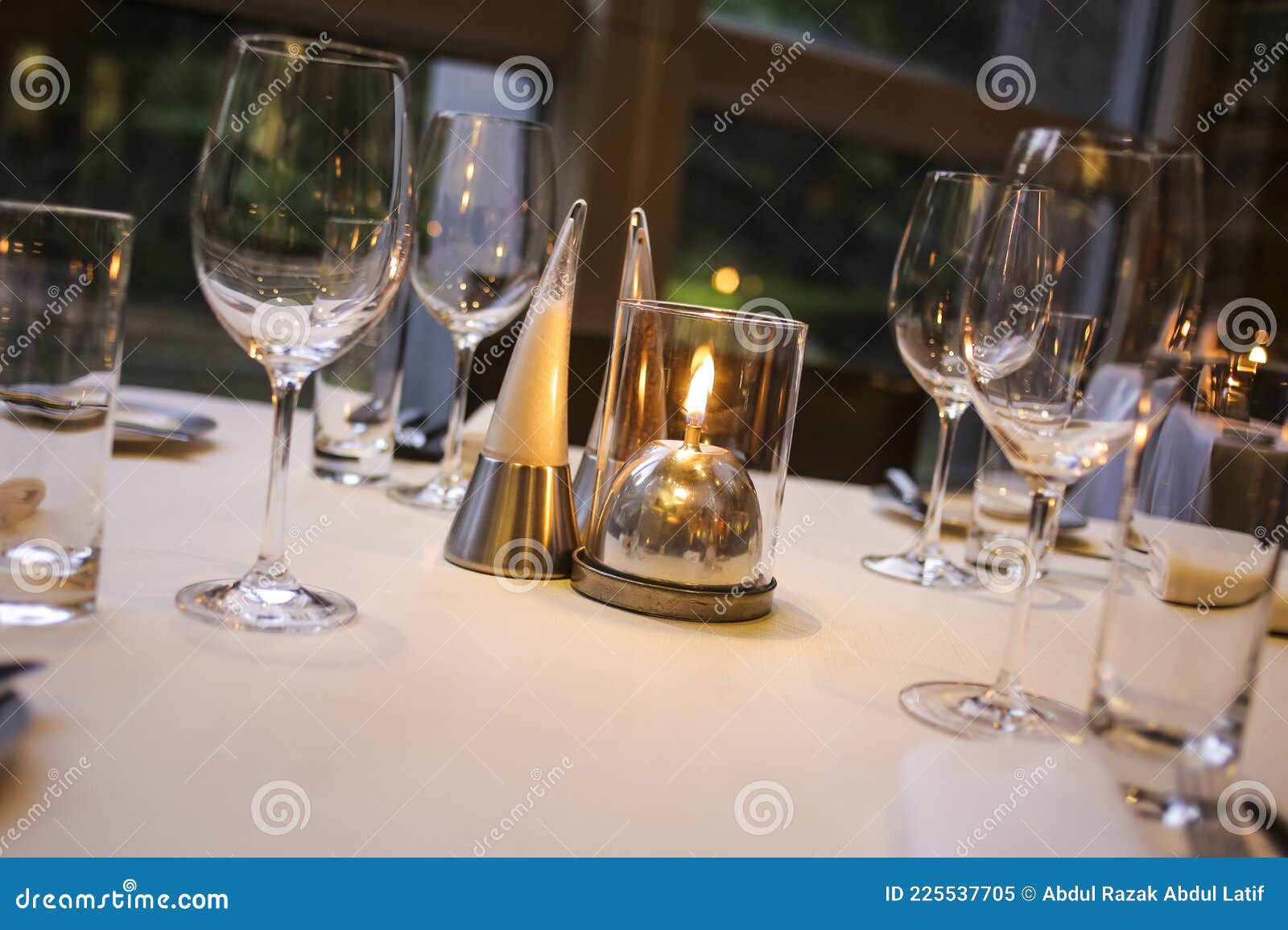 Beautifully Set Dinner Table in a Restaurant Stock Image - Image of ...