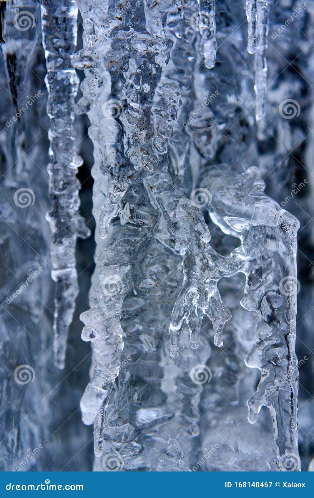 Icicles from a Frozen Waterfall Stock Image - Image of frost, icicle ...
