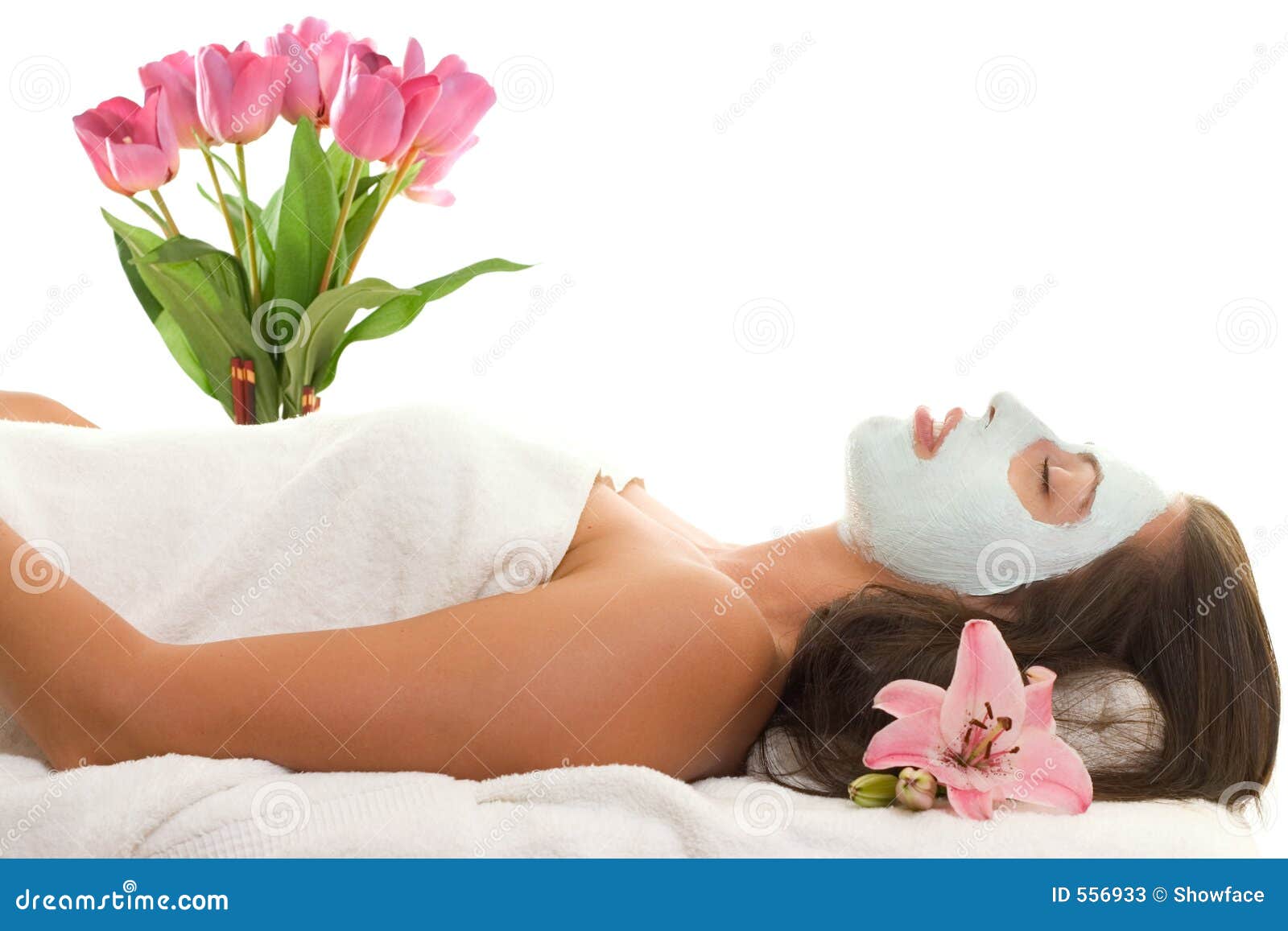 Beautifying Treatment stock image. Image of brunette, resting - 556933