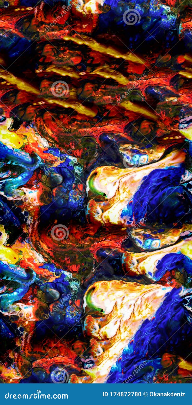 Beauty of Abstract Seamless Tileable Ink Spread Stock Illustration ...