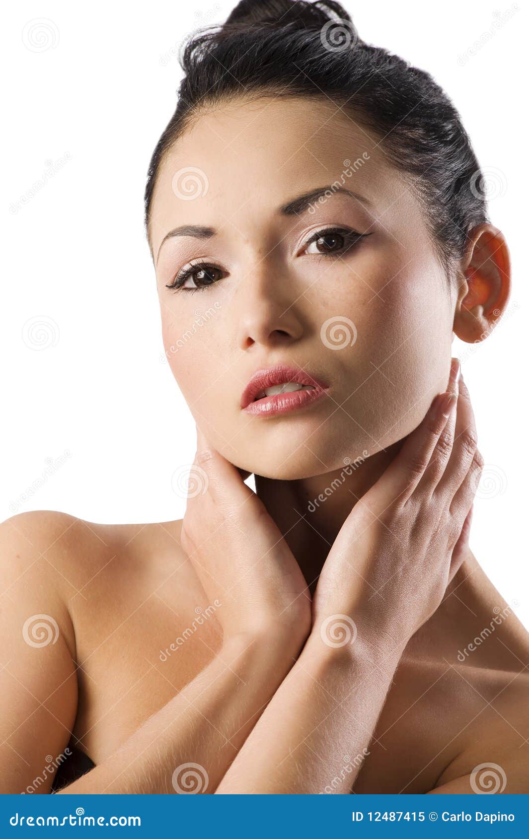 Beauty asian portrait stock image. Image of lips, brunette - 12487415