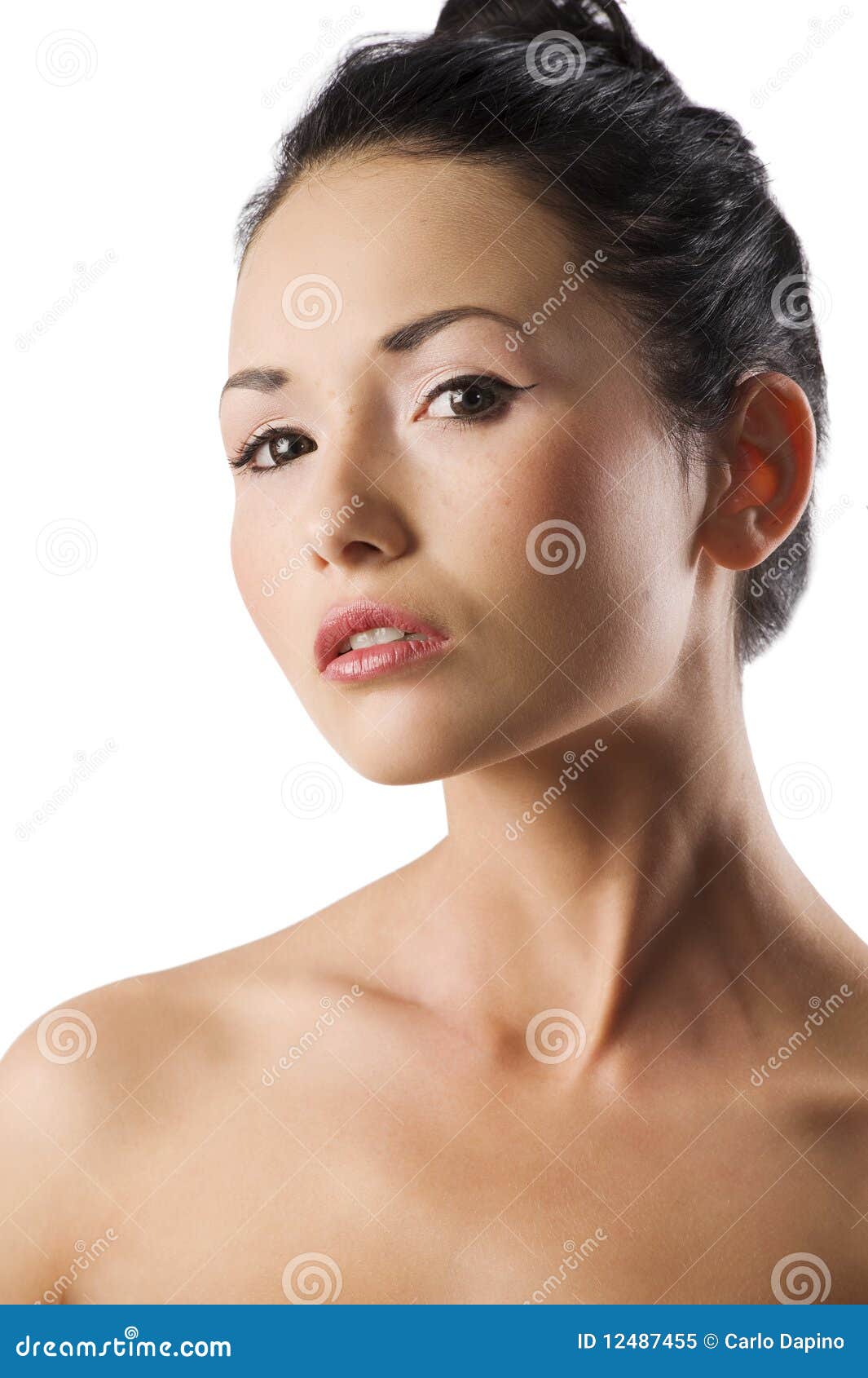 Beauty asian portrait stock image. Image of brunette - 12487455