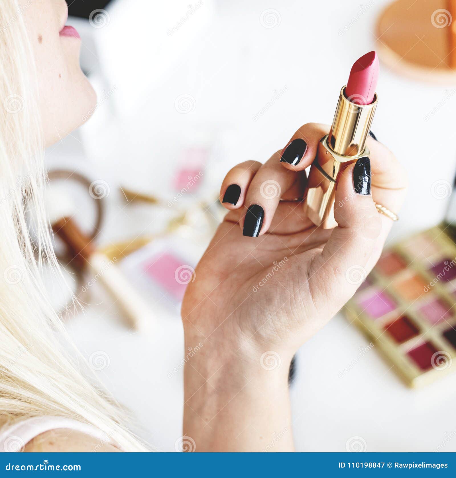 Beauty Blogger with Makeup Tutorial Stock Image - Image of glamour ...