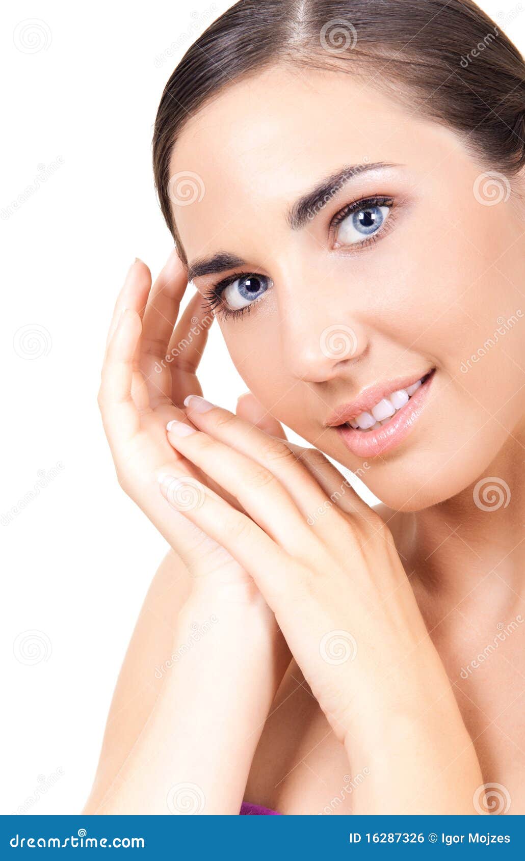 Beauty with Blue Eyes and Pure Skin Stock Photo - Image of fresh, lady ...