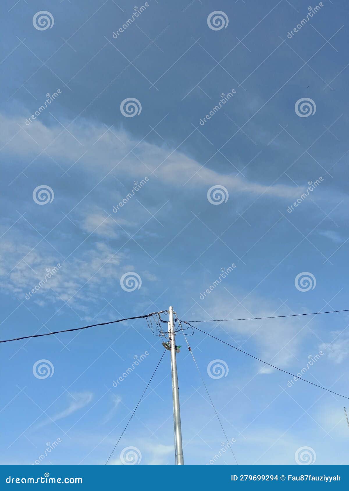 The Beauty of the Blue Sky by Electric Pylons Stock Photo - Image of ...
