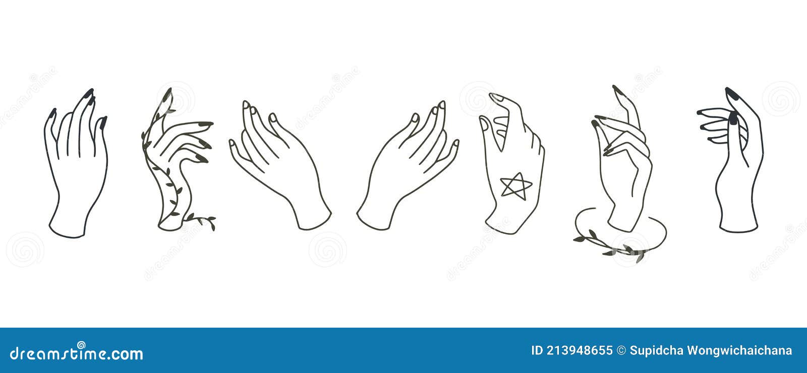 Beauty Boho Collection with Hand.Vector Illustration for Icon,sticker ...