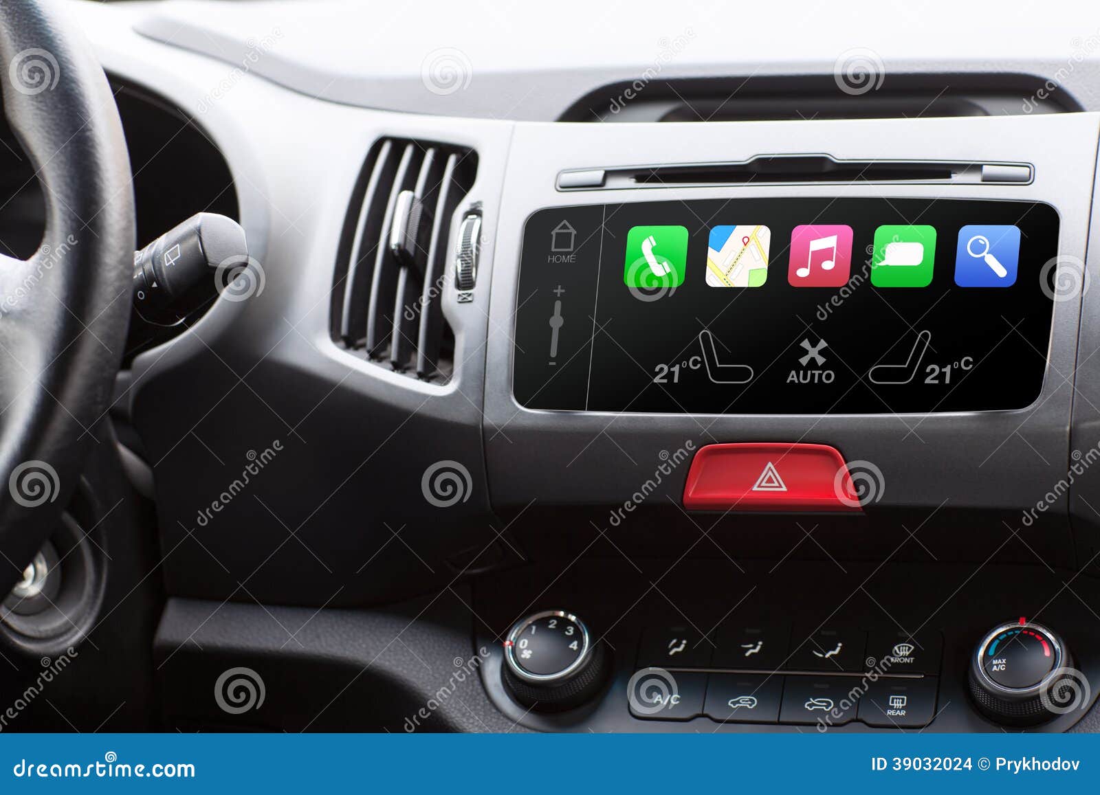 Beauty in the Car and Touch Play Auto Smart System Stock Photo - Image ...