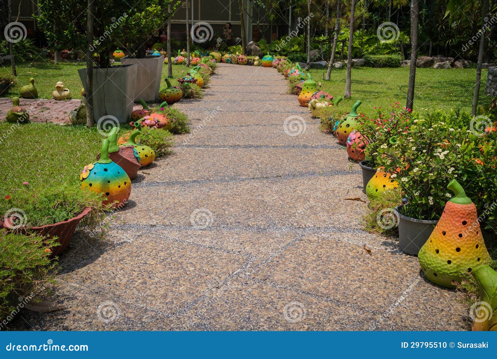 Decoration on a walkway stock photo. Image of color, shade - 29795510