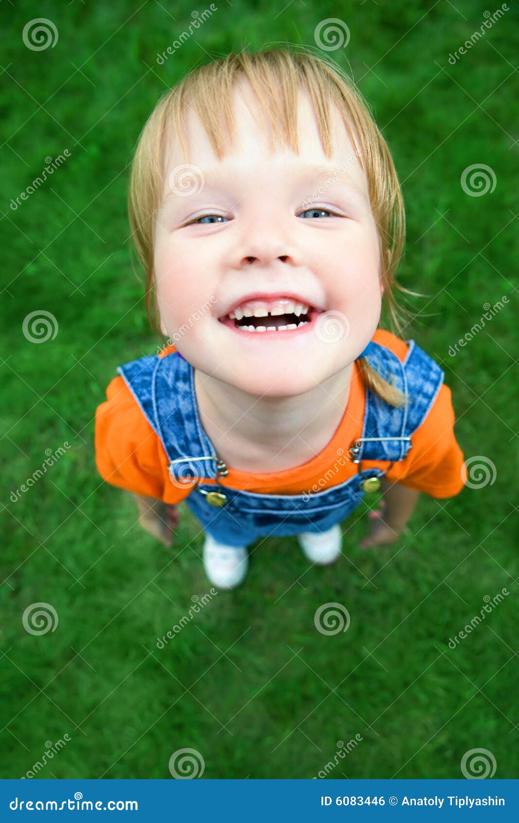 Beauty Child Portrait from Above Perspective Stock Photo - Image of ...