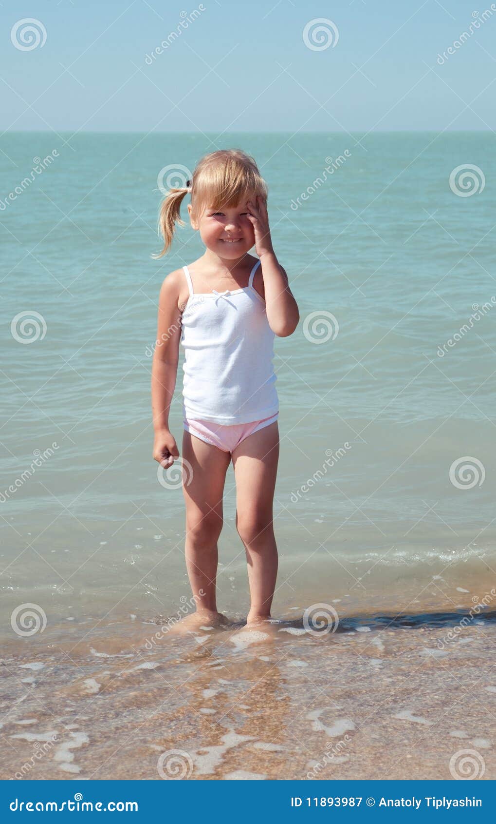 Beauty child at sea stock image. Image of smile, look - 11893987