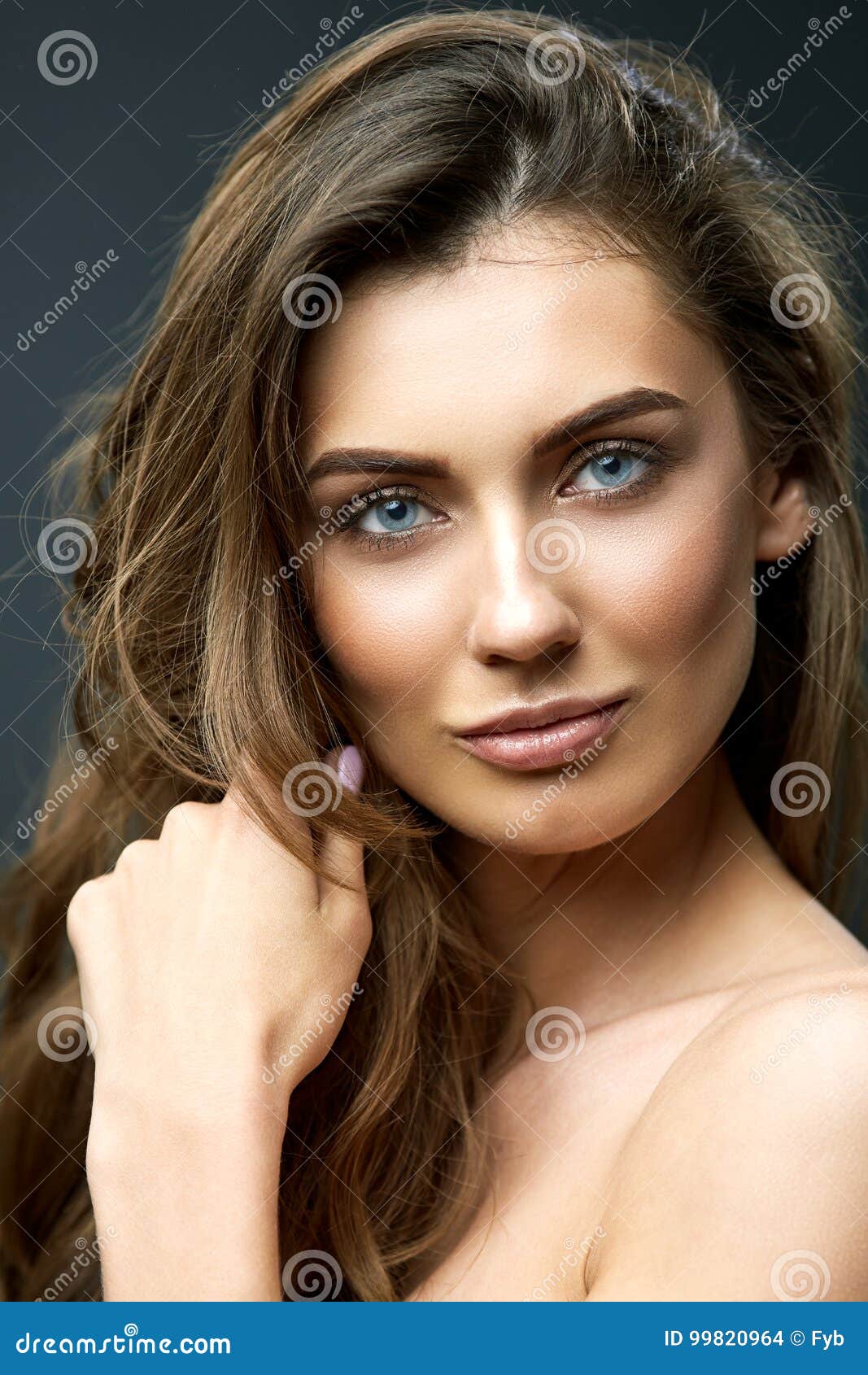 Beauty Close Up Studio Portrait Stock Photo - Image of looking, lovely ...