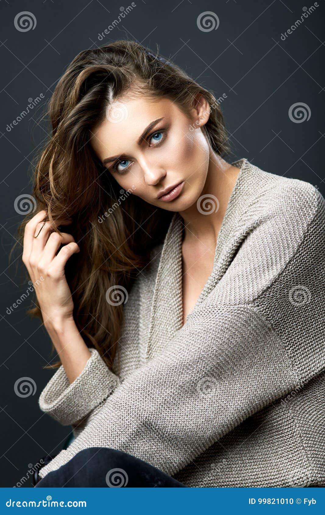 Beauty Close Up Studio Portrait Stock Photo - Image of fashion ...