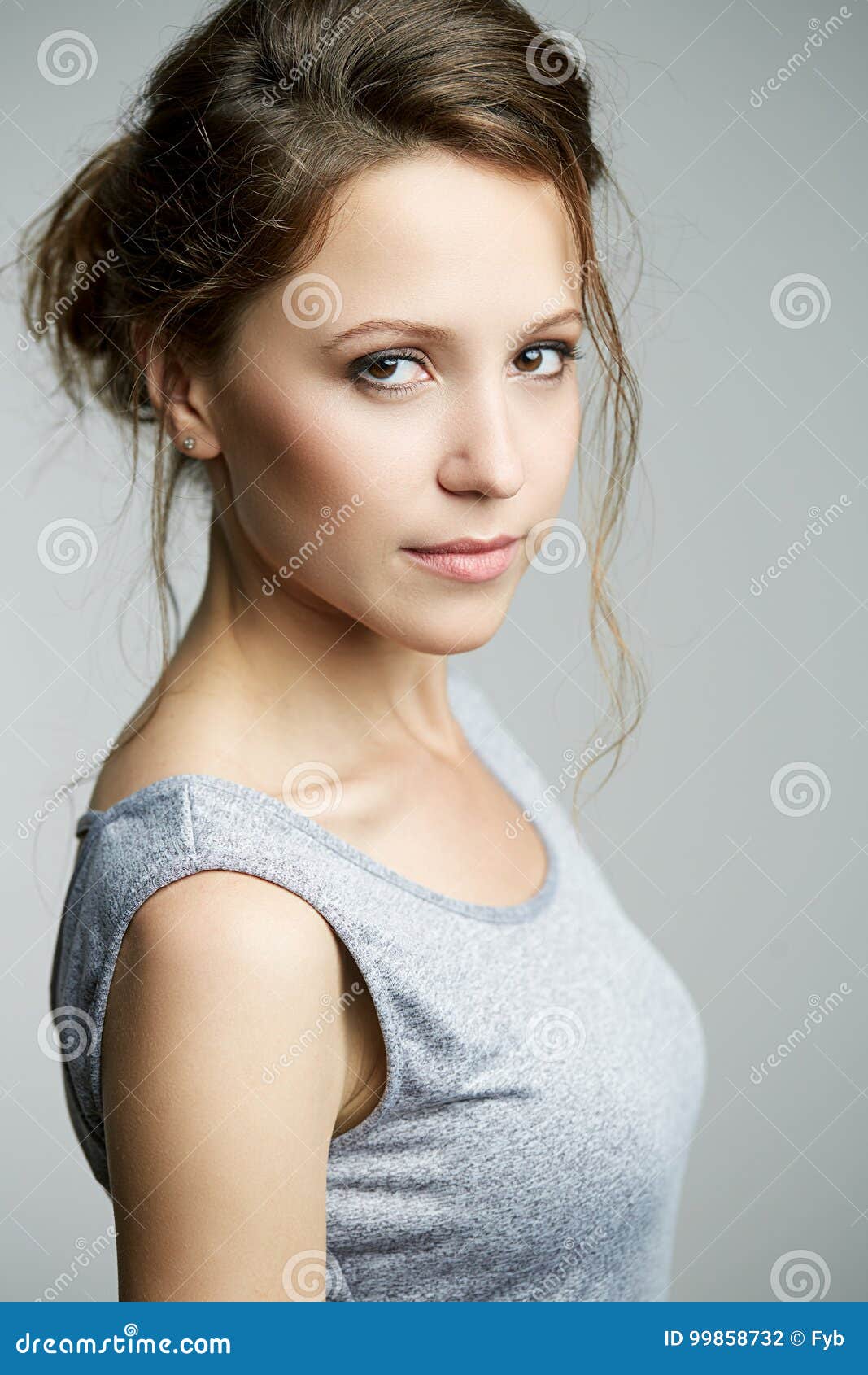 Beauty Close Up Studio Portrait Stock Photo - Image of bright, eyes ...