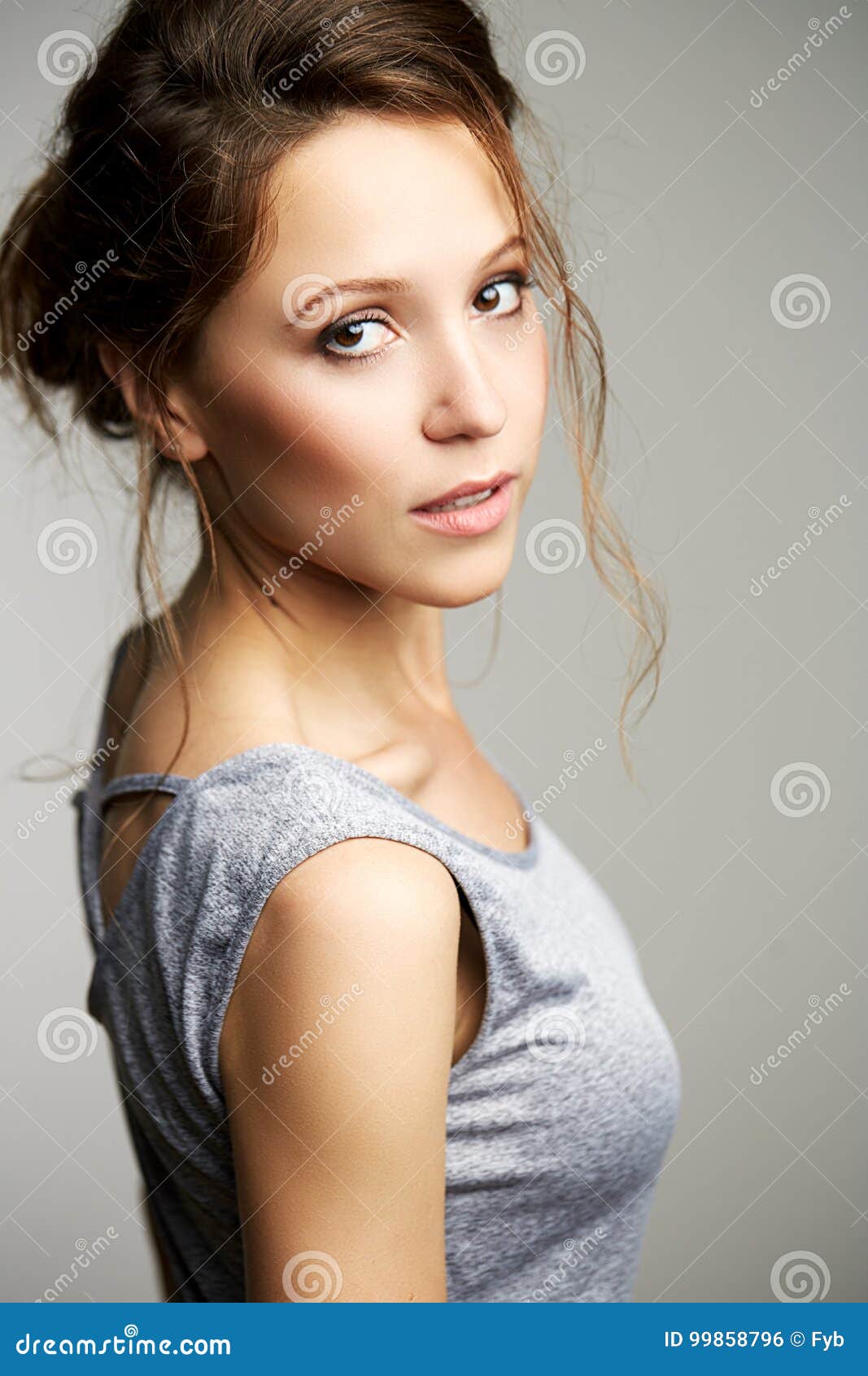 Beauty Close Up Studio Portrait Stock Photo - Image of brunette ... Beauty Close Up Studio Portrait Stock Photo - Image of brunette ...
