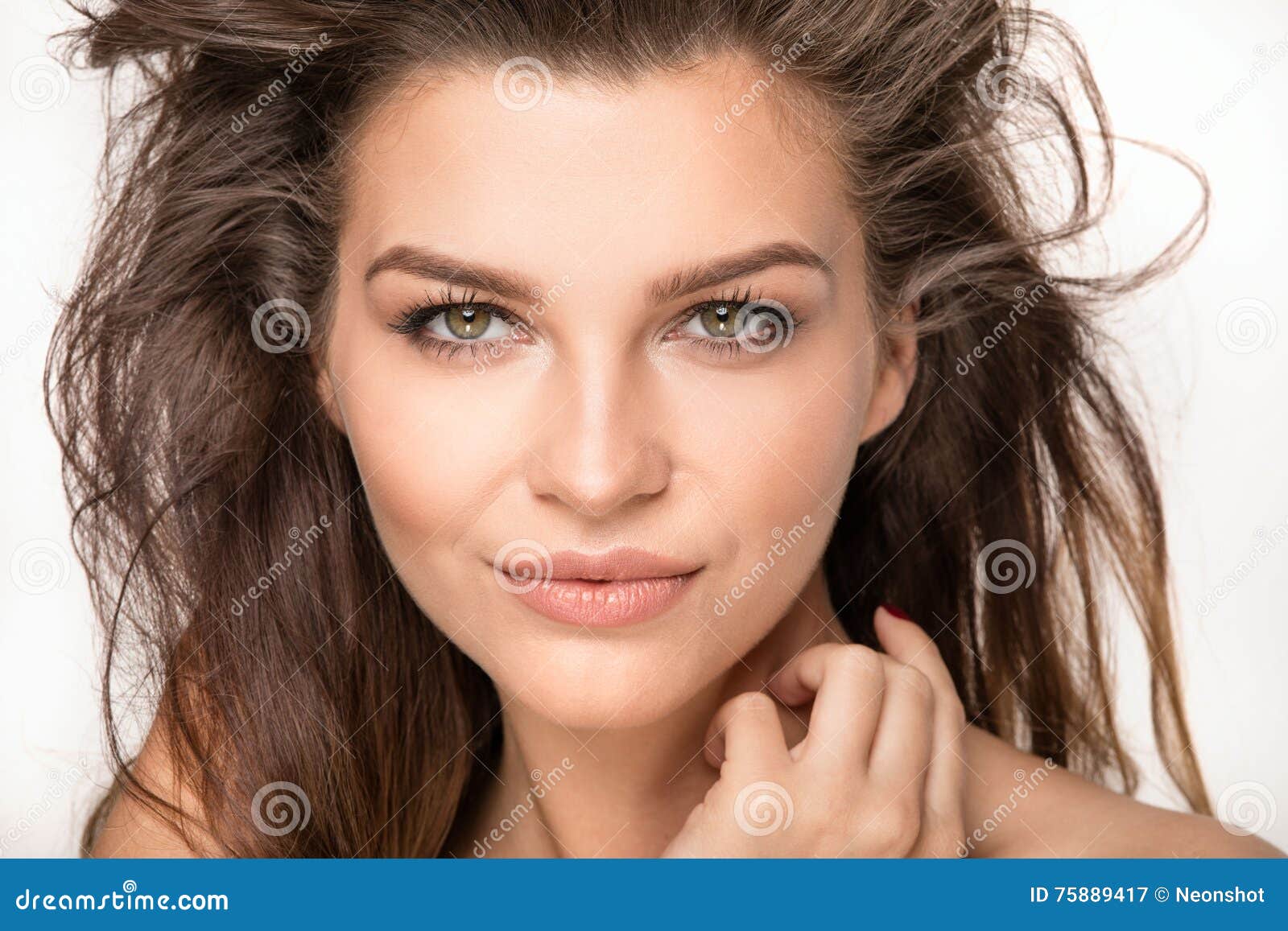 Beauty Closeup Portrait Of Young Natural Woman Stock Image Image Of