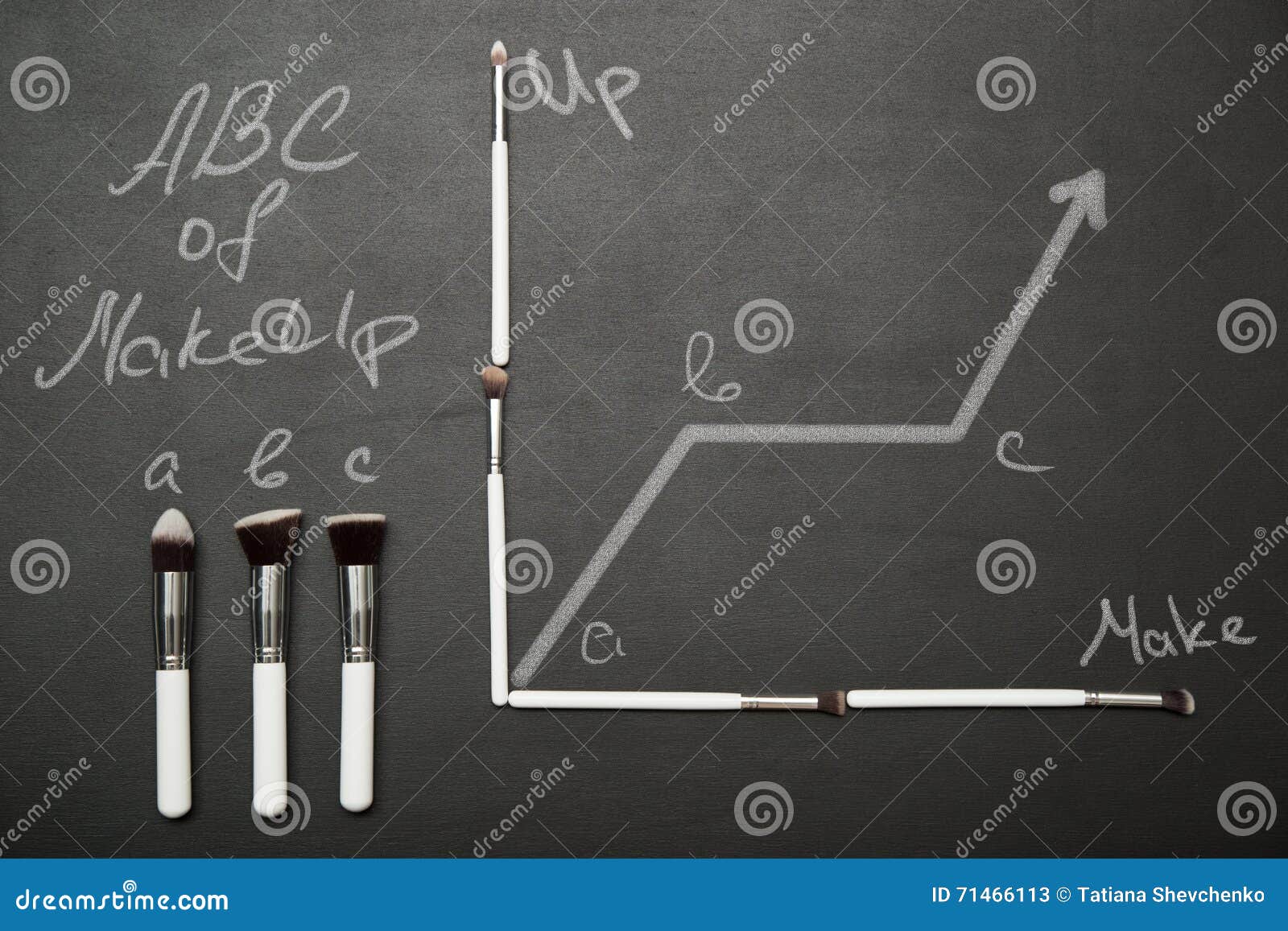 Beauty Concept: Graph Made with White Make Up Brushes Stock Image ...