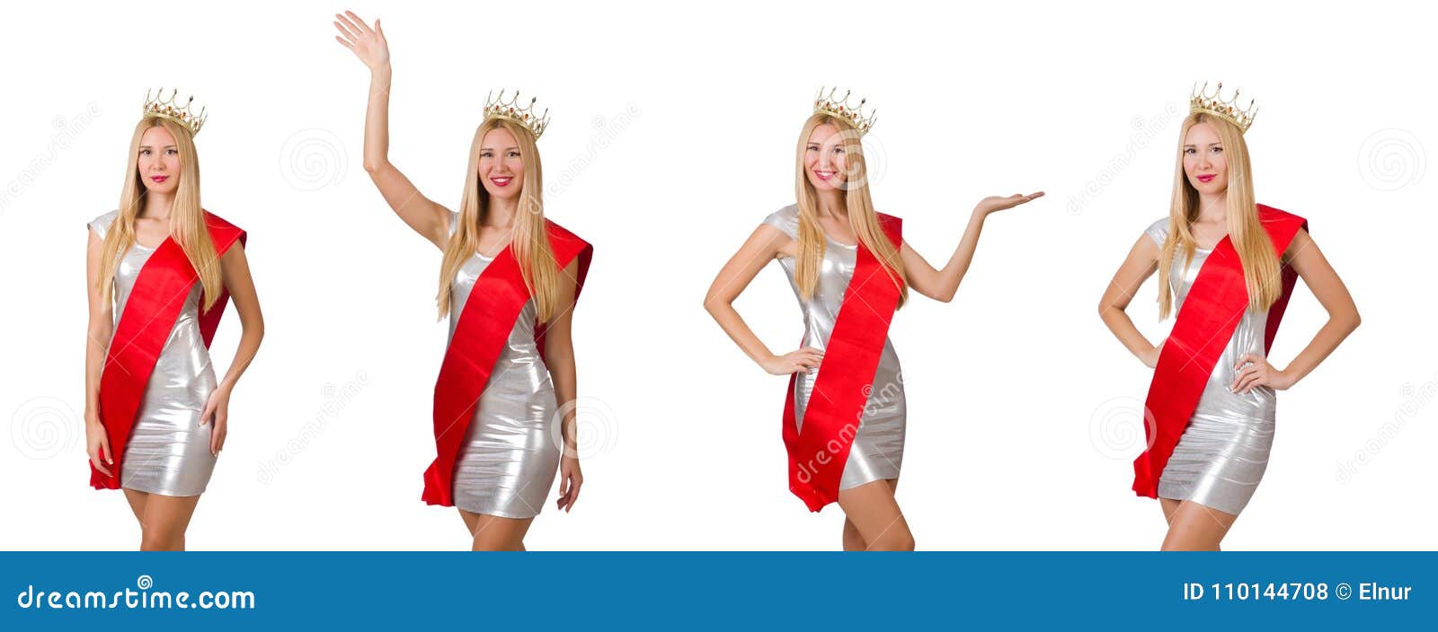 The Beauty Contest Winner Isolated on the White Stock Photo - Image of ...