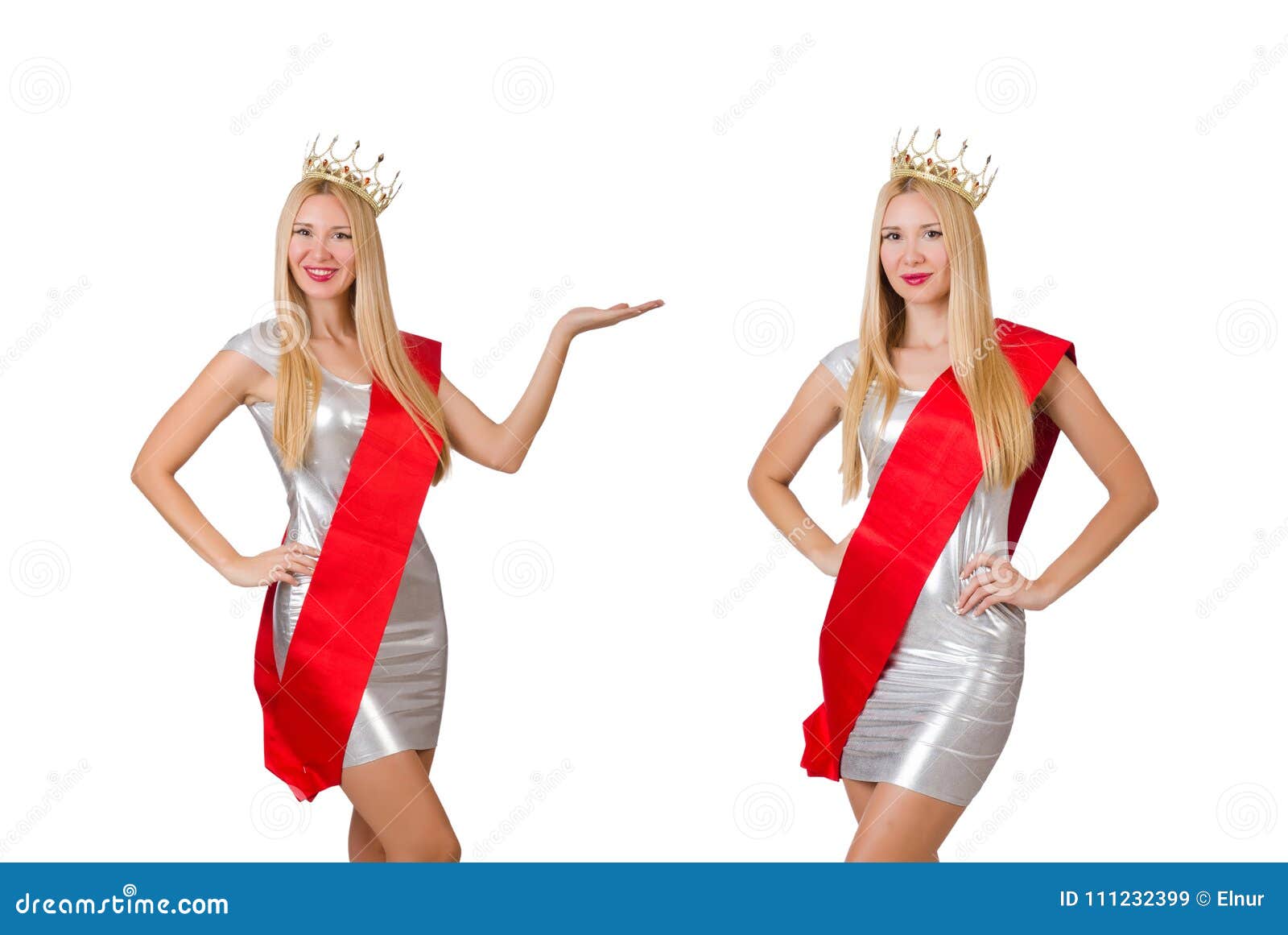 The Beauty Contest Winner Isolated on the White Stock Image - Image of ...