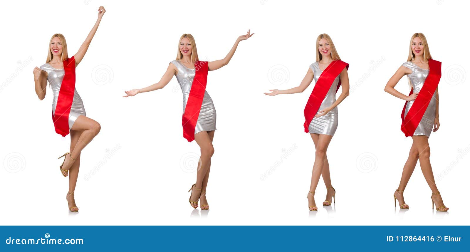 The Beauty Contest Winner Isolated on the White Stock Photo - Image of ...