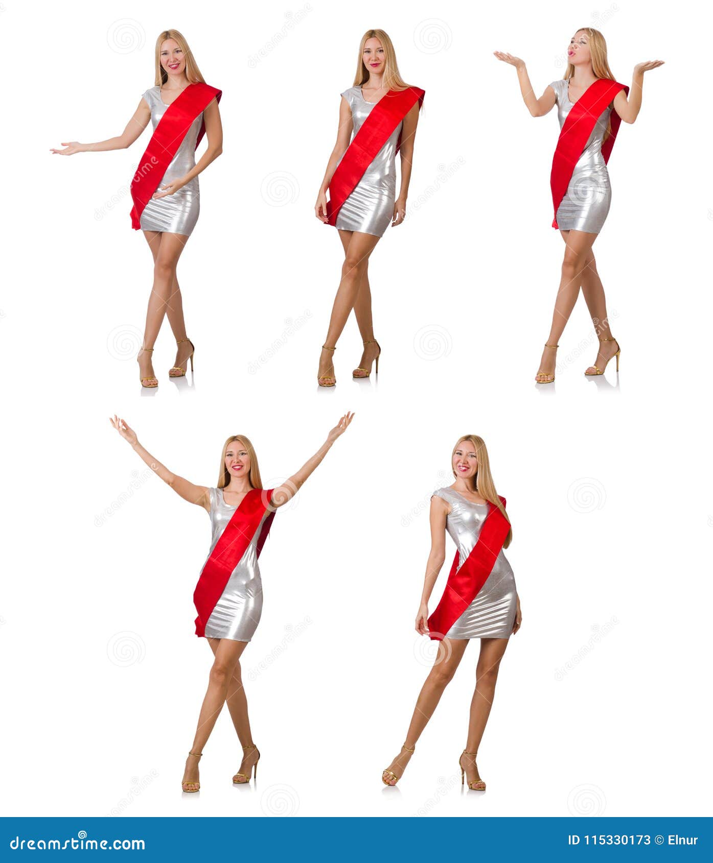 The Beauty Contest Winner Isolated on the White Stock Image - Image of ...