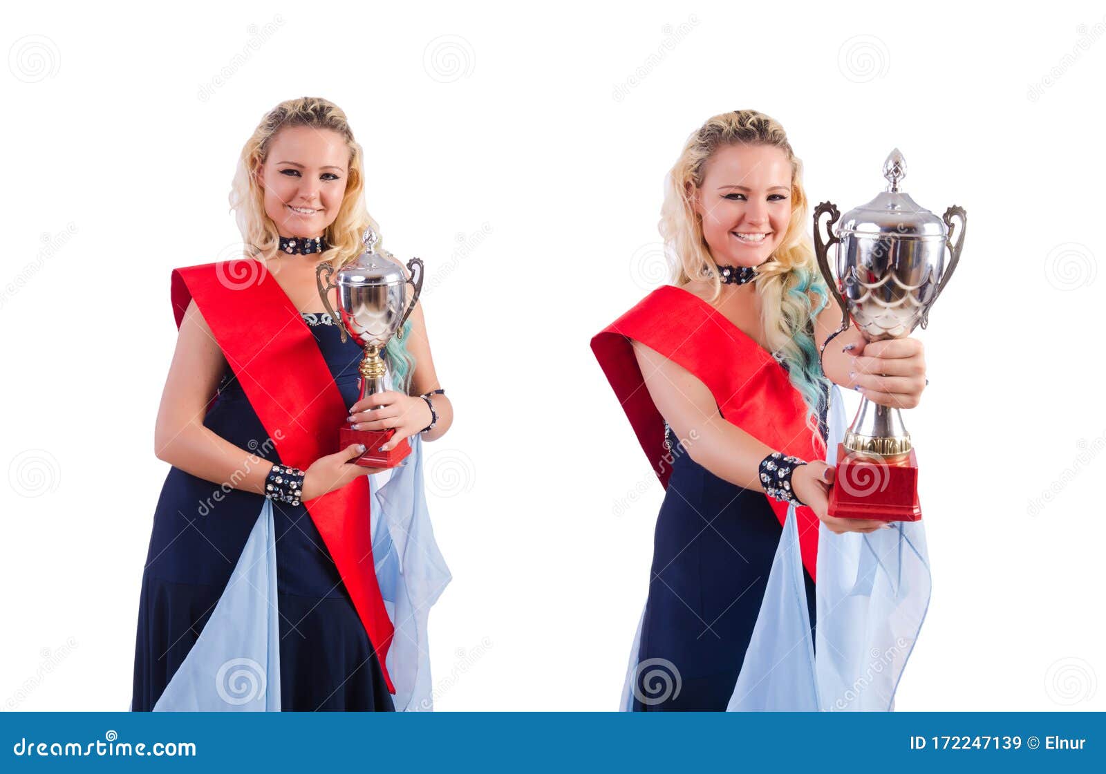 Beauty Contest Winner Isolated on the White Stock Image - Image of ...