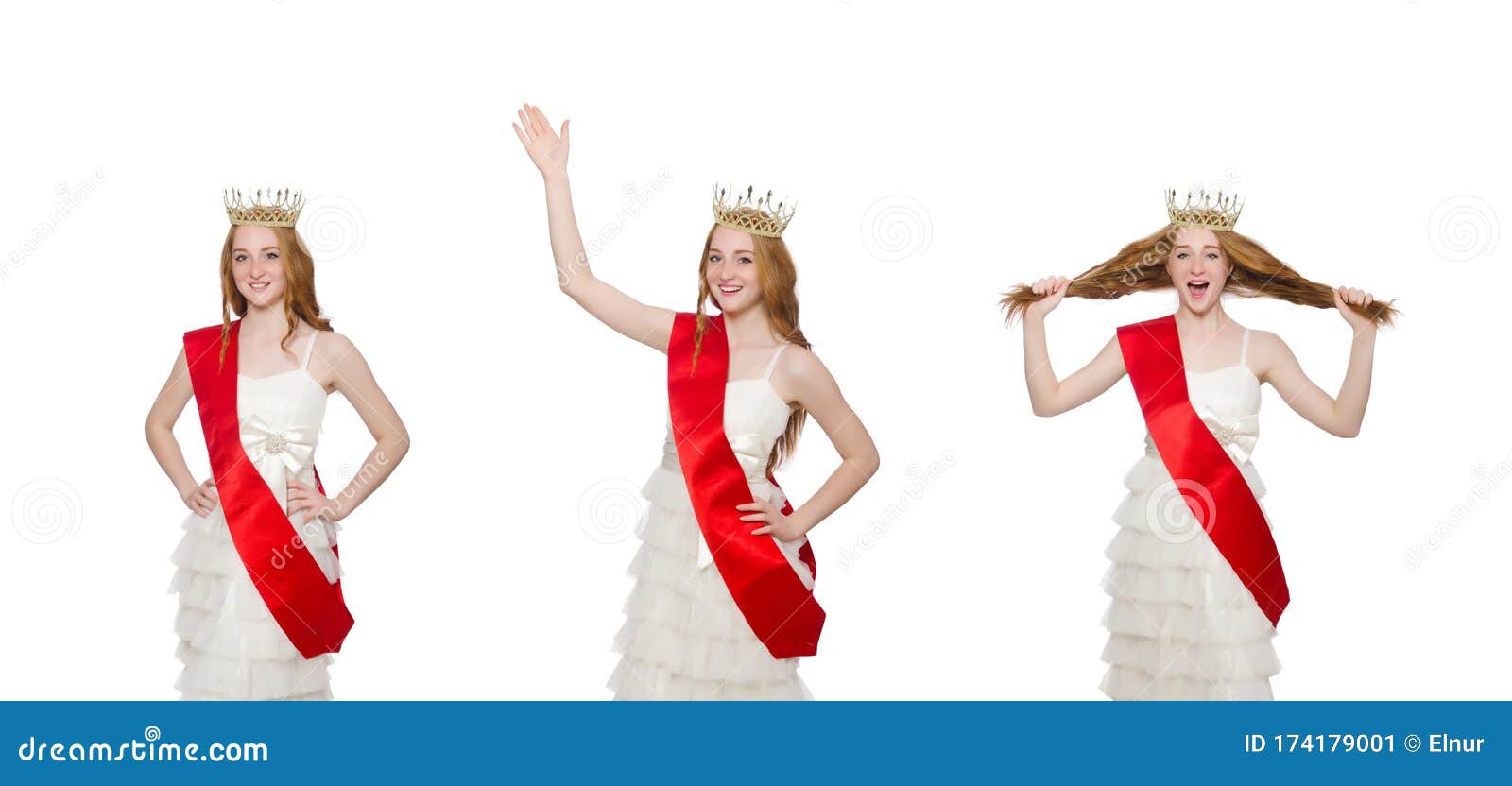 Beauty Contest Winner Isolated on the White Stock Image - Image of face ...
