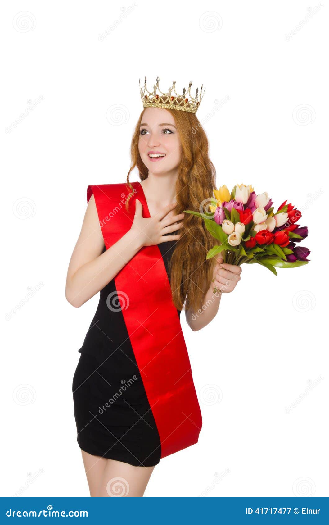 Beauty Contest Winner Isolated Stock Image - Image of beautiful, female ...