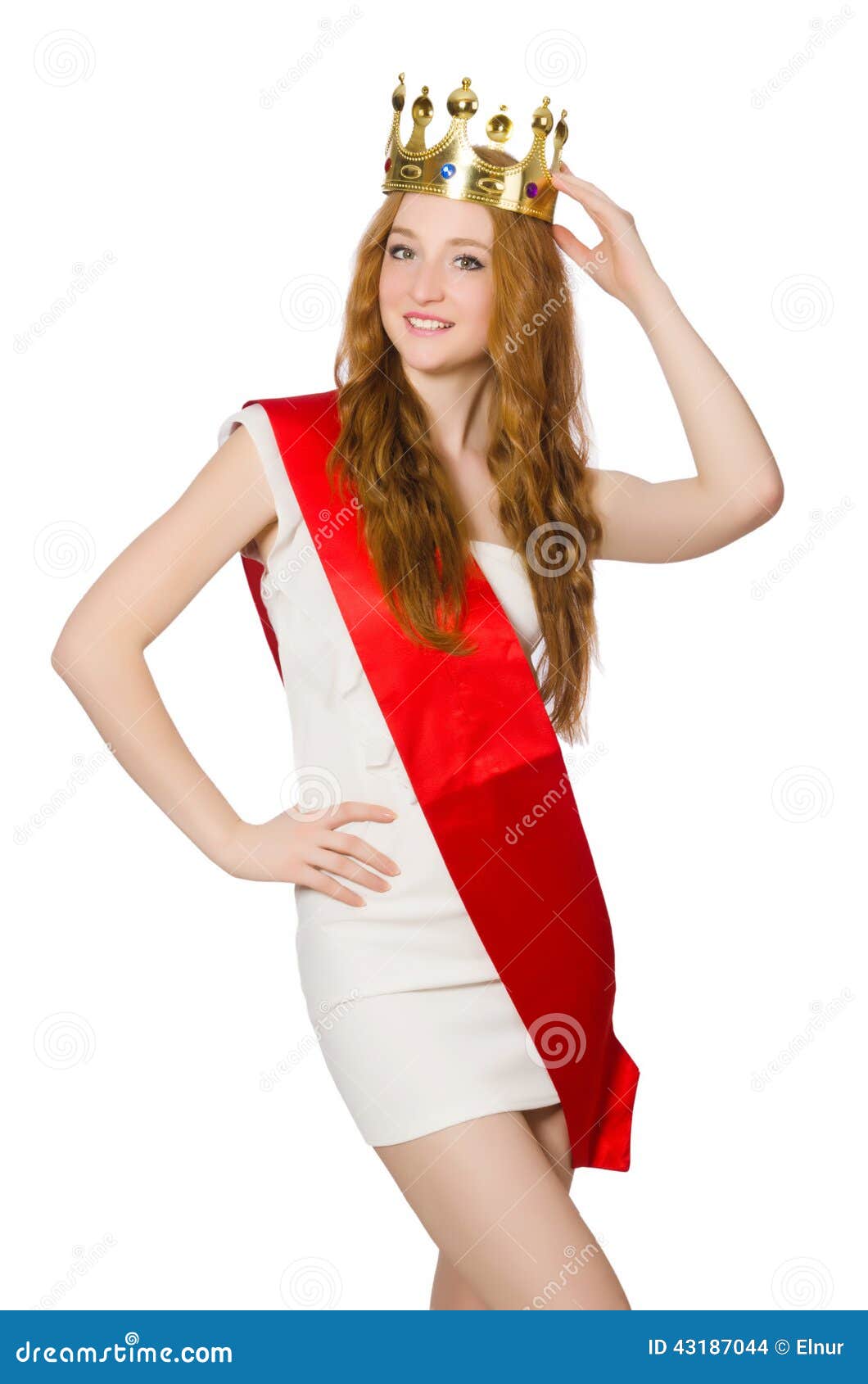 Beauty Contest Winner Isolated Stock Photo - Image of crown, makeup ...